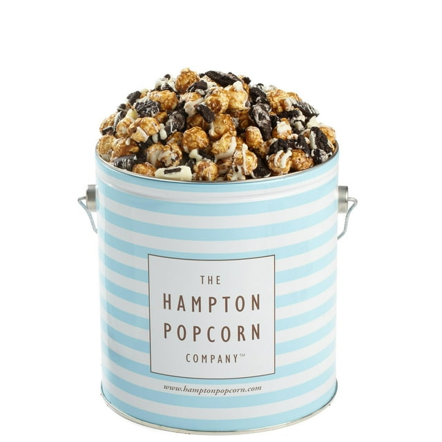 Cookies & Cream Popcorn Tin, 1 Gallon Reusable Tin, Gourmet Popcorn ...