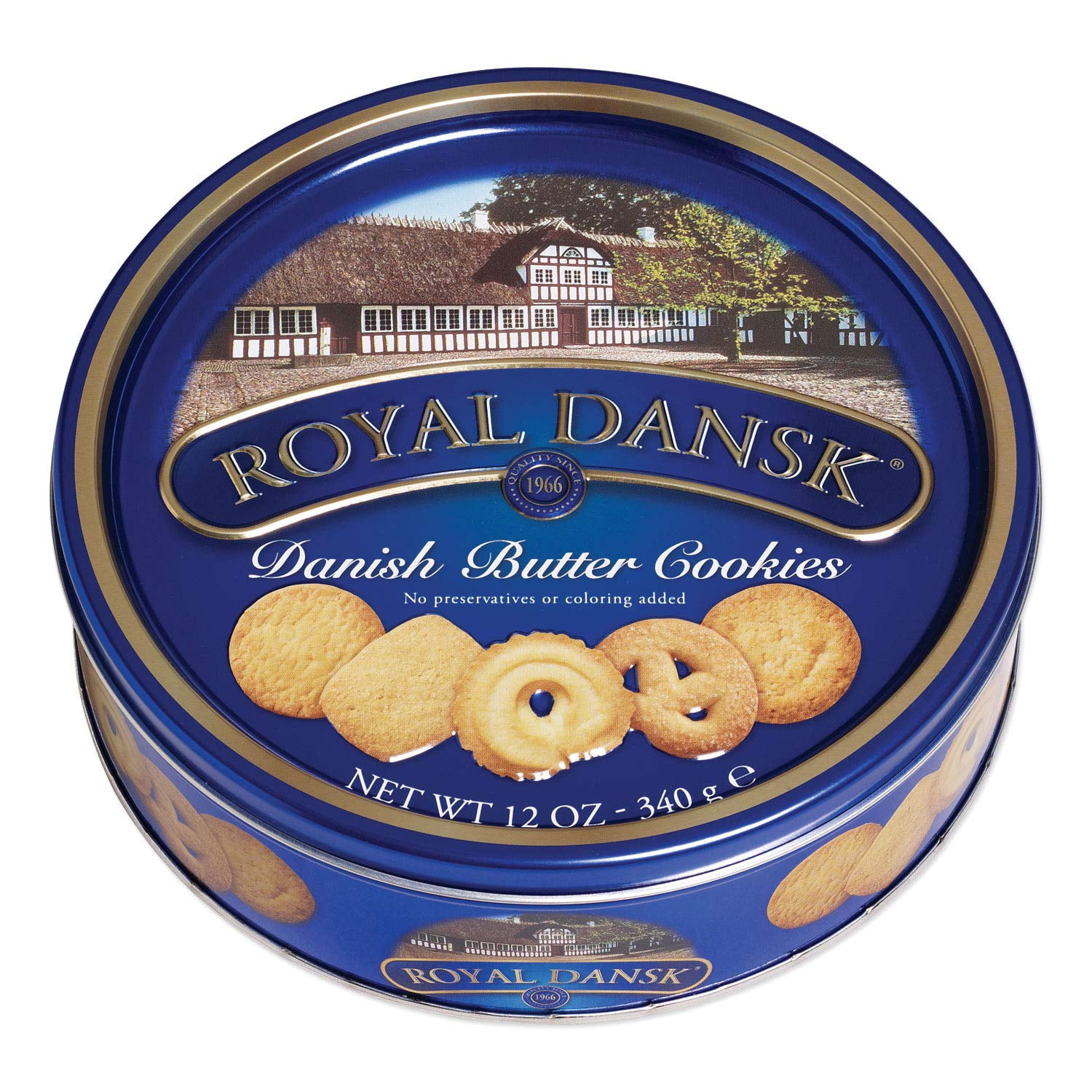 Royal Dansk Danish Butter Cookies, 12oz Tin, Classic Reusable Container ...