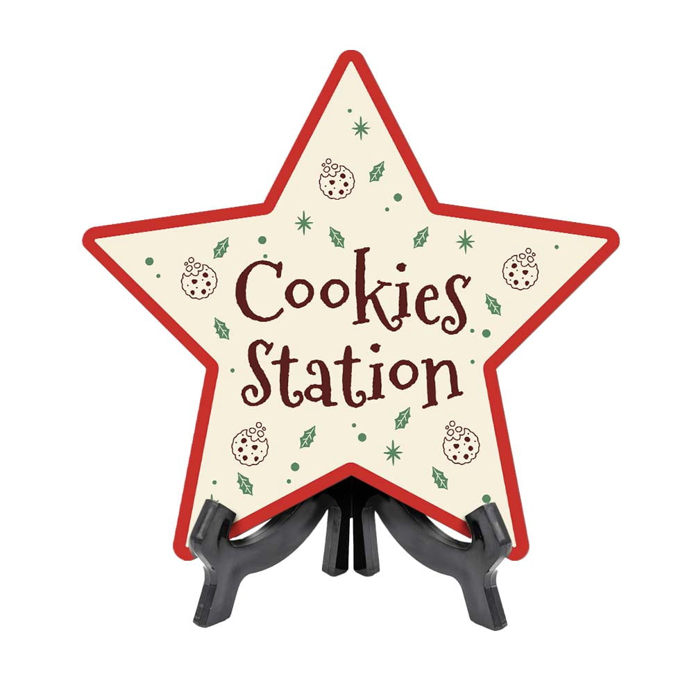 Cookies Station Star Shape Table Sign With Acrylic Stand (6” x 5.75 ...