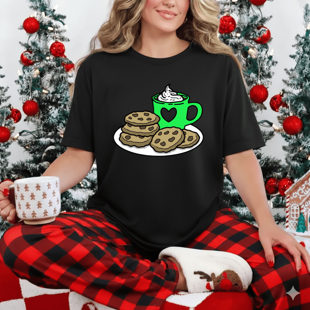 Cookies and Cocoa Cozy Christmas Holiday Treats Theme Unisex T-Shirt ...