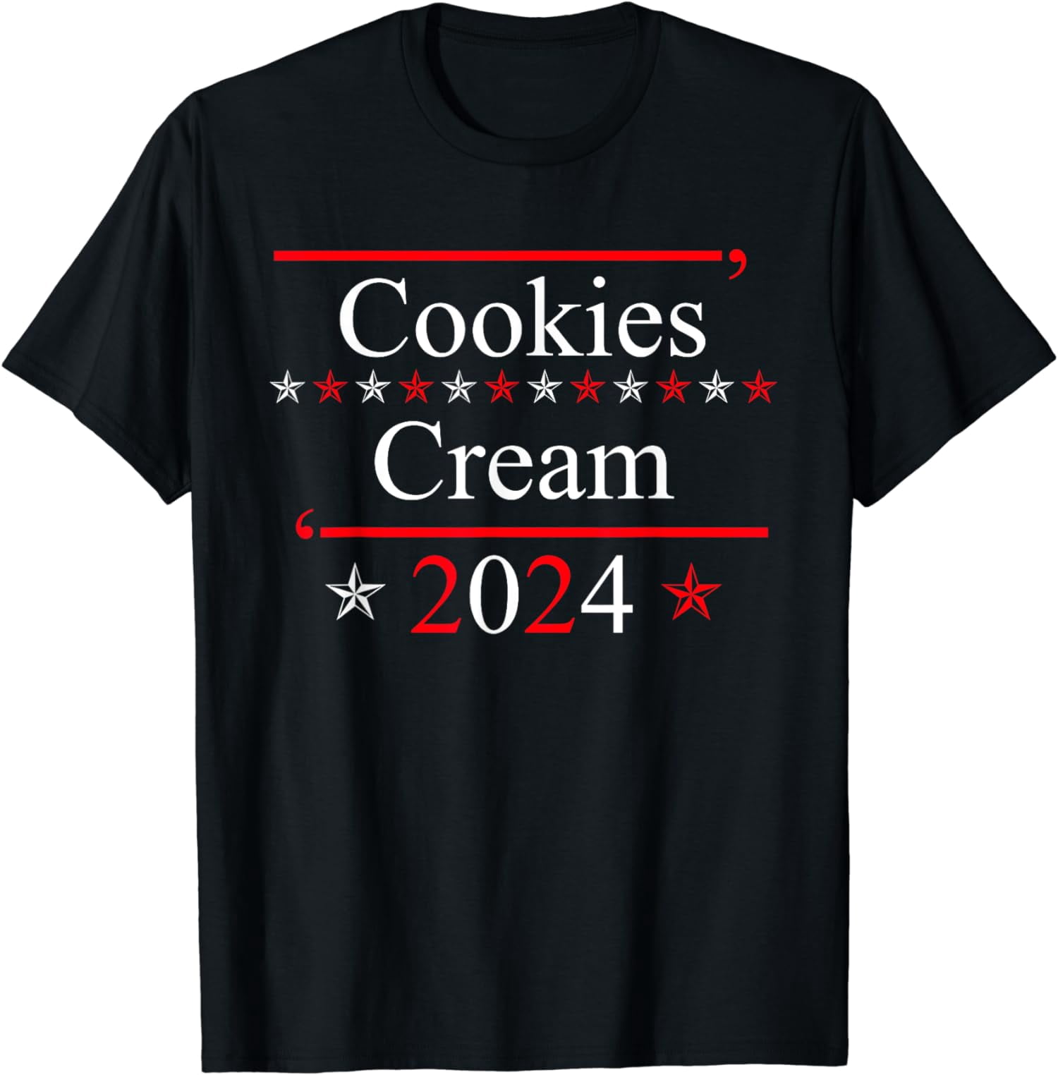 Cookies and Cream 2024 US Presidential Election Food Funny T-Shirt ...