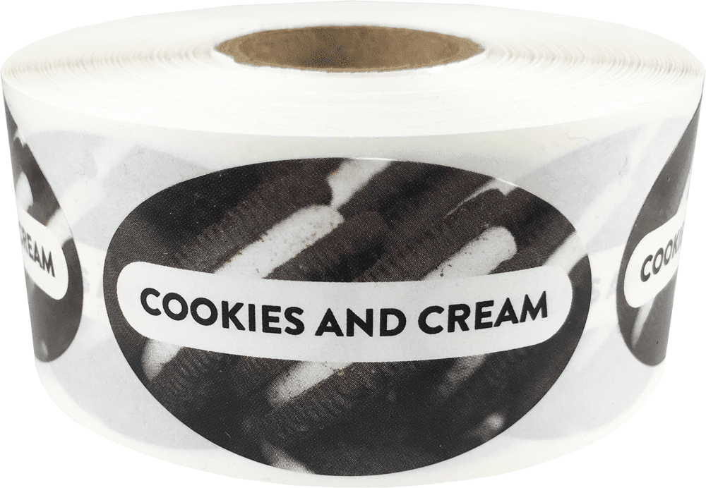 Cookies and Cream Grocery Store Food Labels | 1.25 x 2" inch Oval - 500 ...