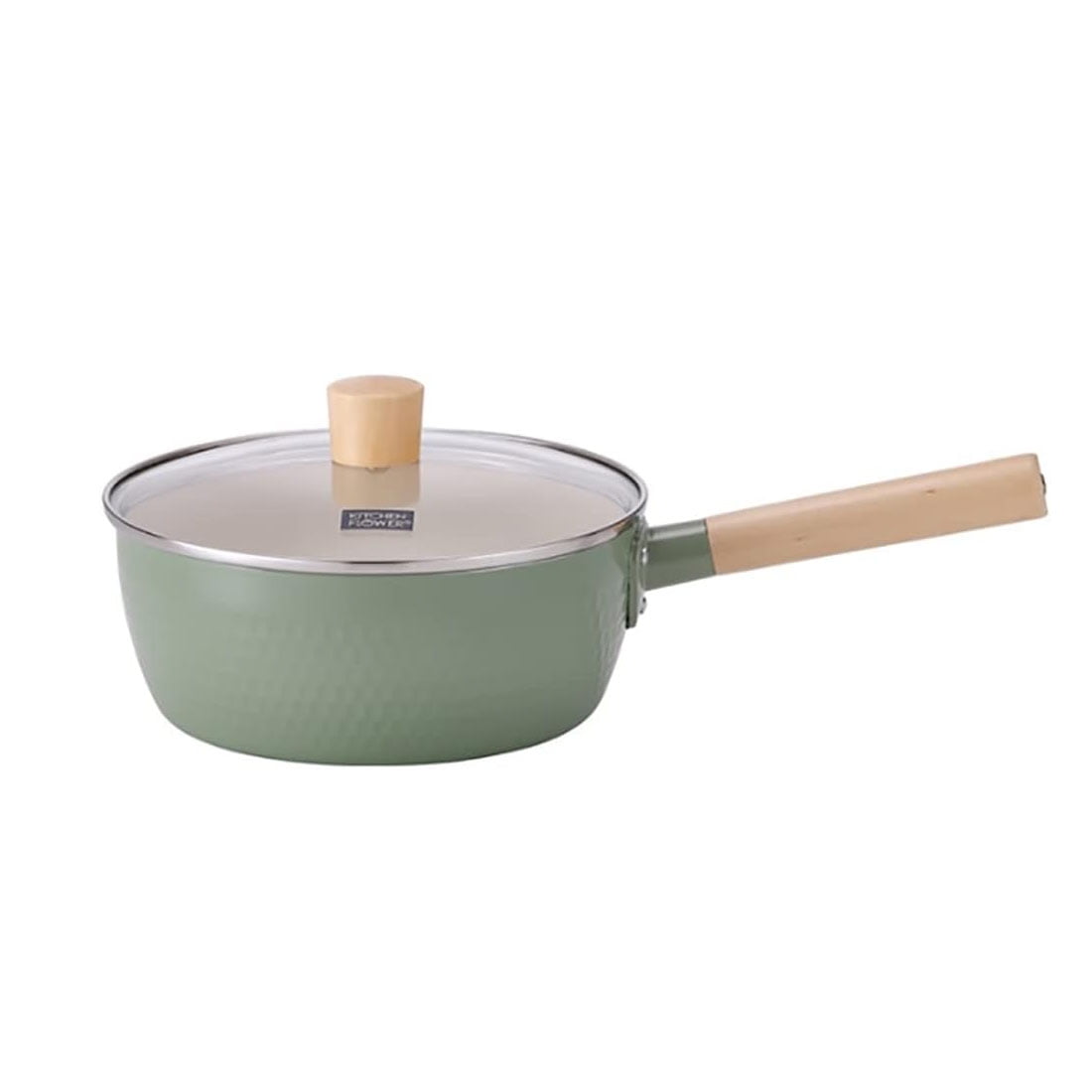 Cookin IH Induction Ceramic Sauce Pot with Wood Handle and Glass Lid ...