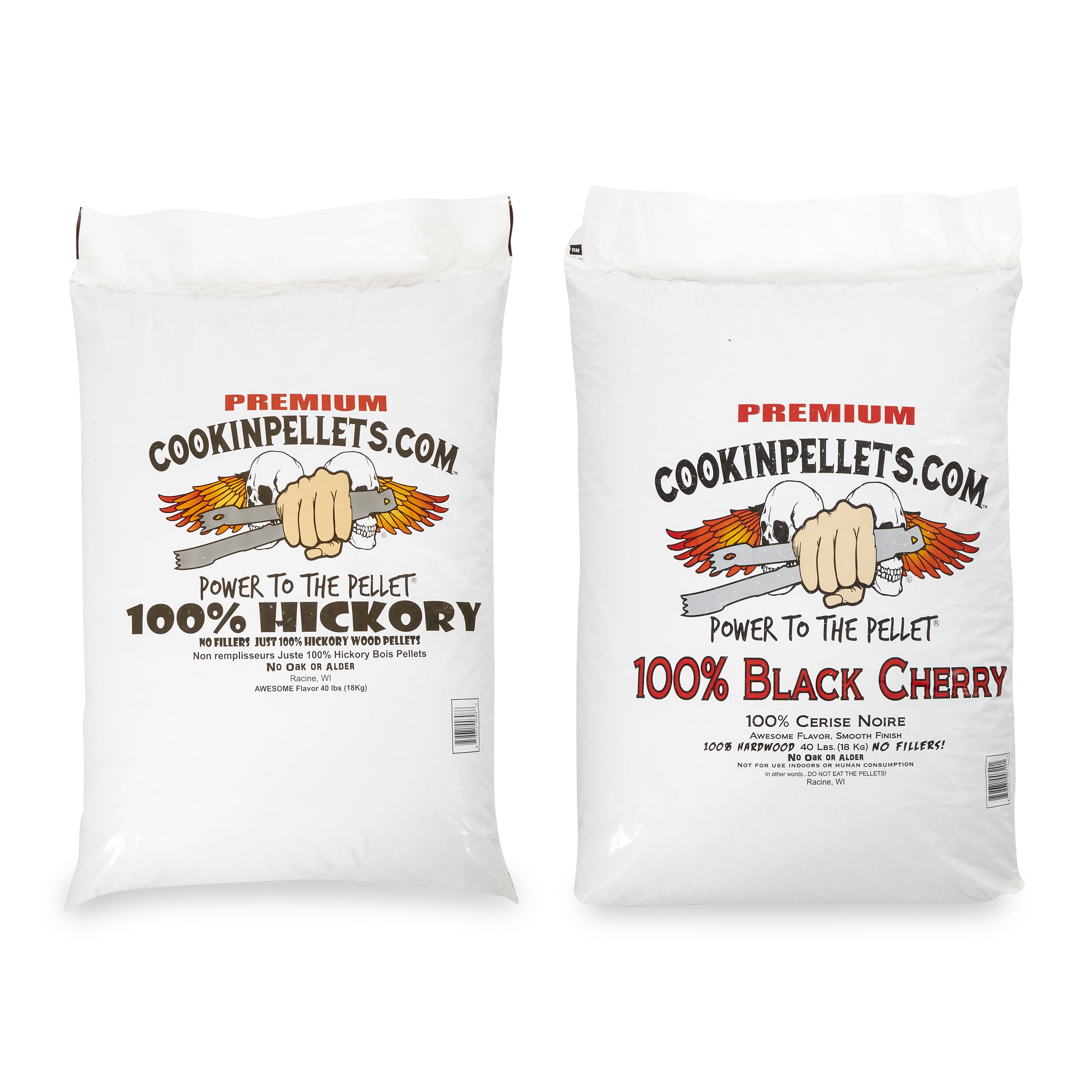 CookinPellets Premium Hickory Smoking Pellets & Cherry Pellets, 40 Lb ...