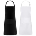Cooking Apron Black/White 2 Polyester Adjustable Kitchen Chef Apron ...