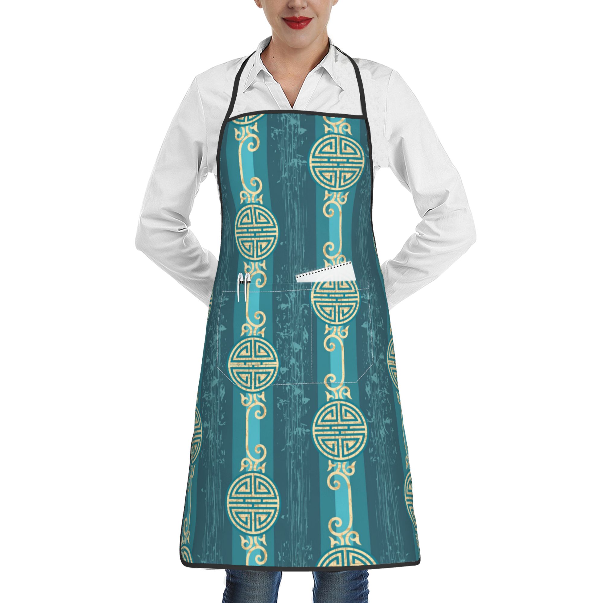 Cooking Apron Chinese style pattern Kitchen Apron For Baking/BBQ Men ...