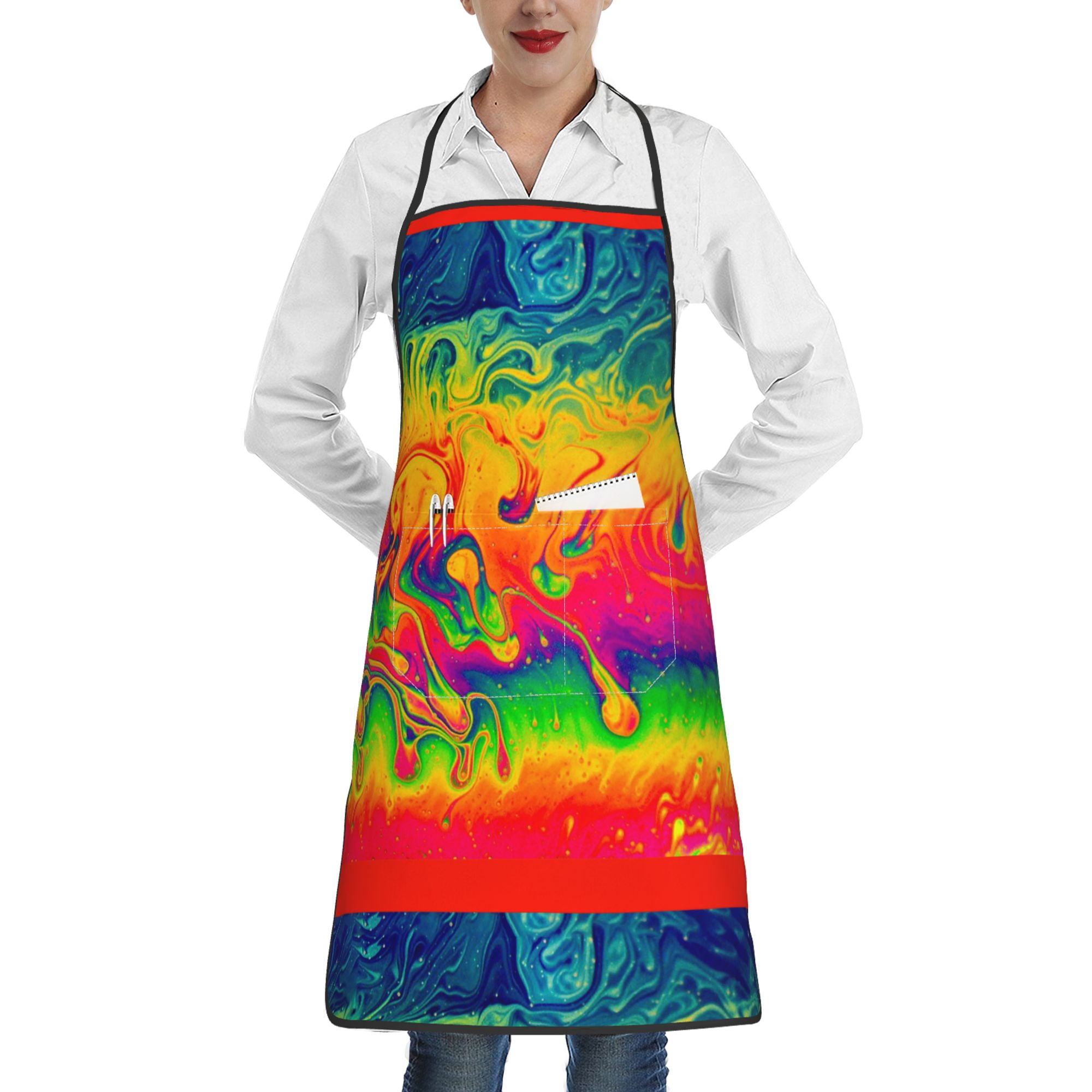 Cooking Apron Colorful Neon Graphic Kitchen Apron For Baking/BBQ Men ...