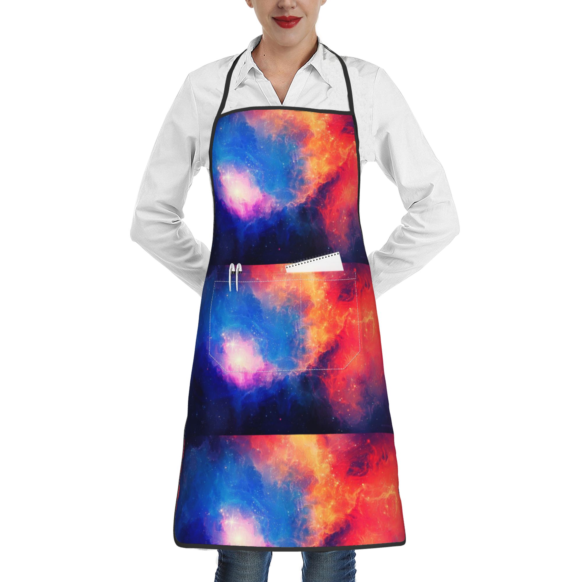Cooking Apron Colorful Space Stars Kitchen Apron For Baking/BBQ Men ...