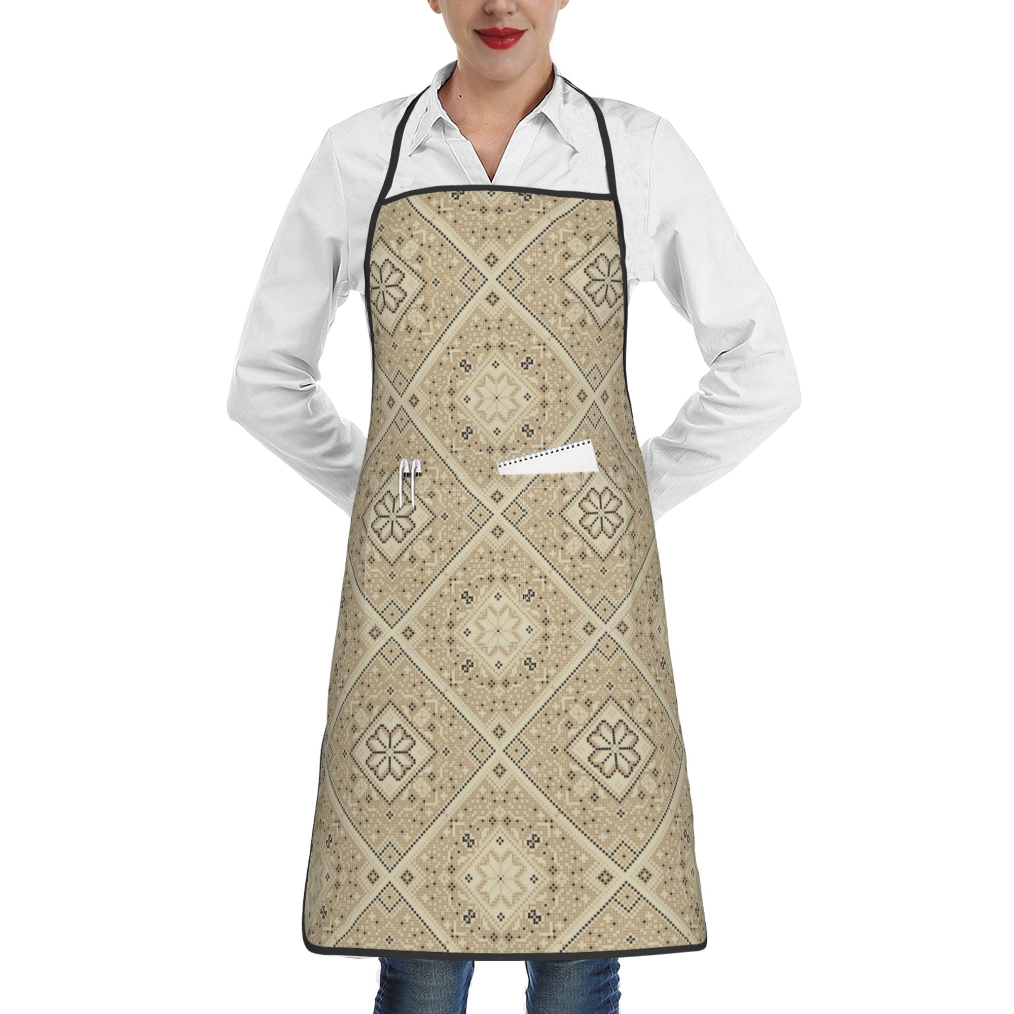 Cooking Apron Ethnic Pattern Kitchen Apron For Baking/BBQ Men Women ...