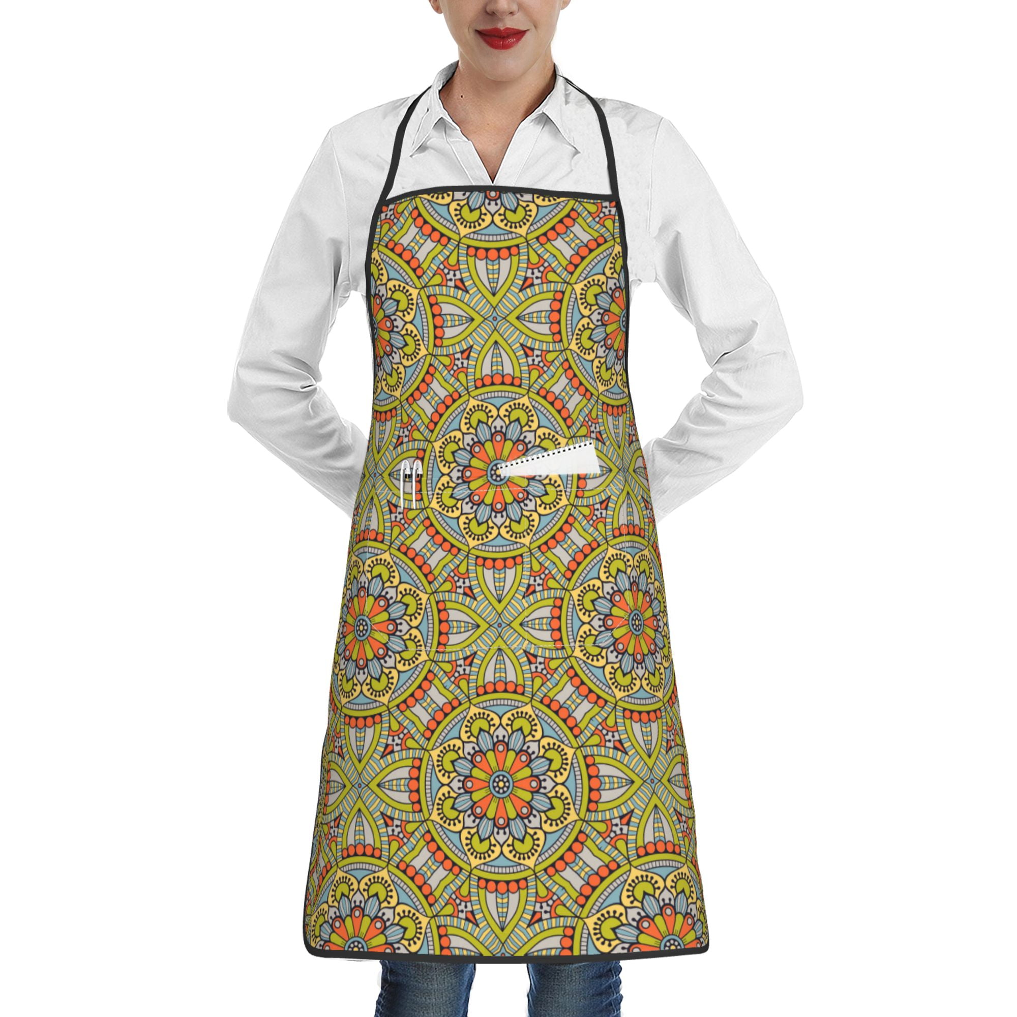 Cooking Apron Ethnic pattern background Kitchen Apron For Baking/BBQ ...