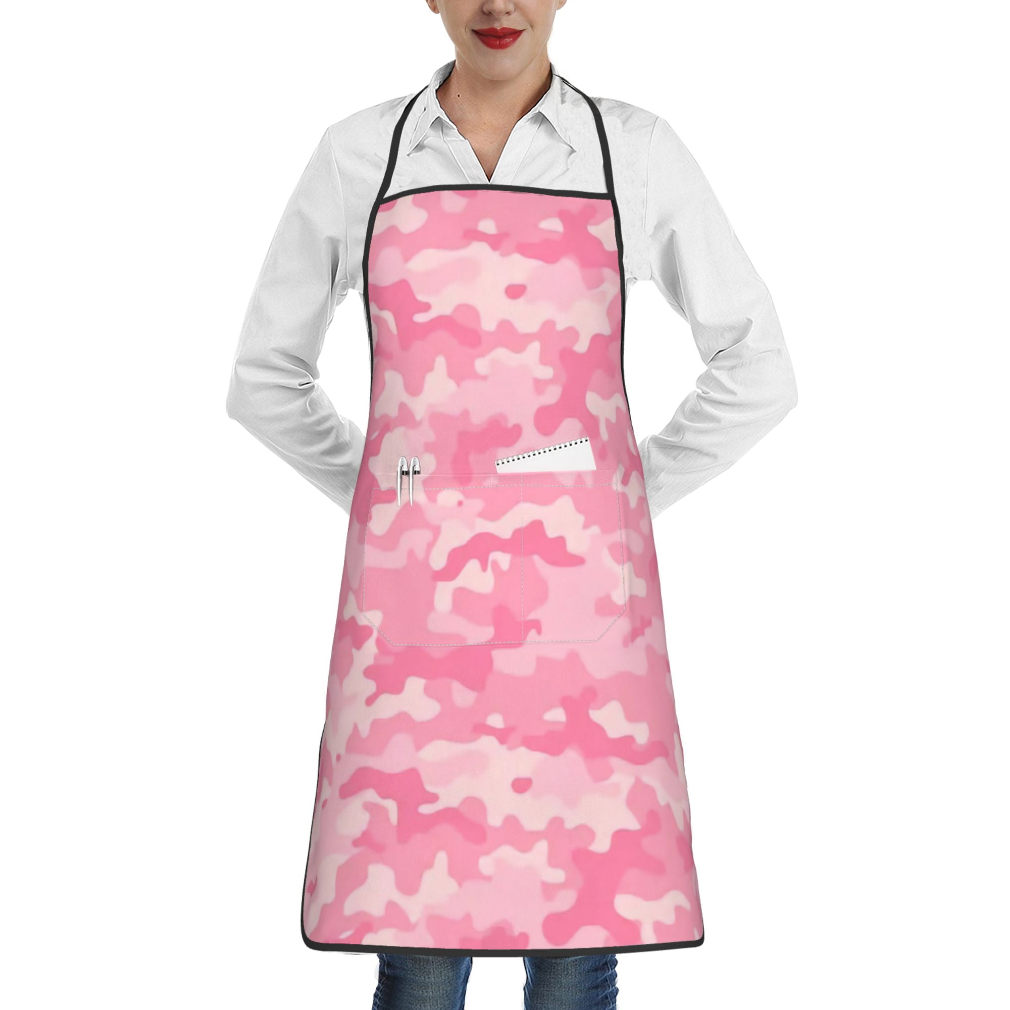 Cooking Apron Girly Camo Pink Texture Military Camouflage Kitchen Apron ...