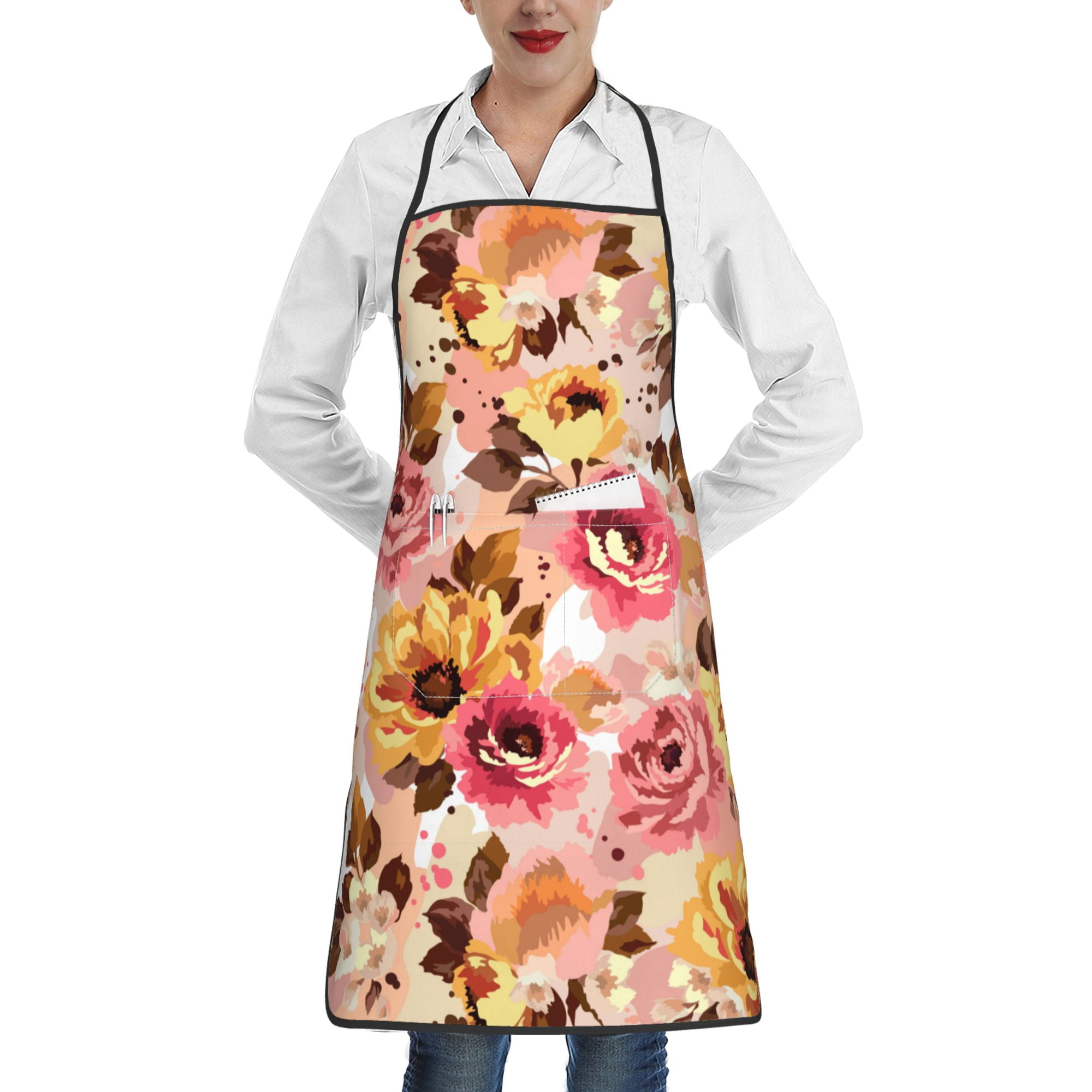 Cooking Apron Impressionist style floral background Kitchen Apron For ...