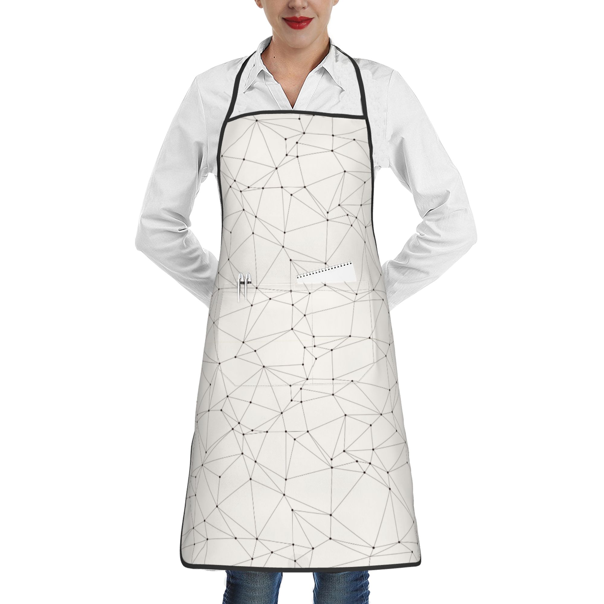 Cooking Apron Outline Polygon Background Kitchen Apron For Baking/BBQ ...