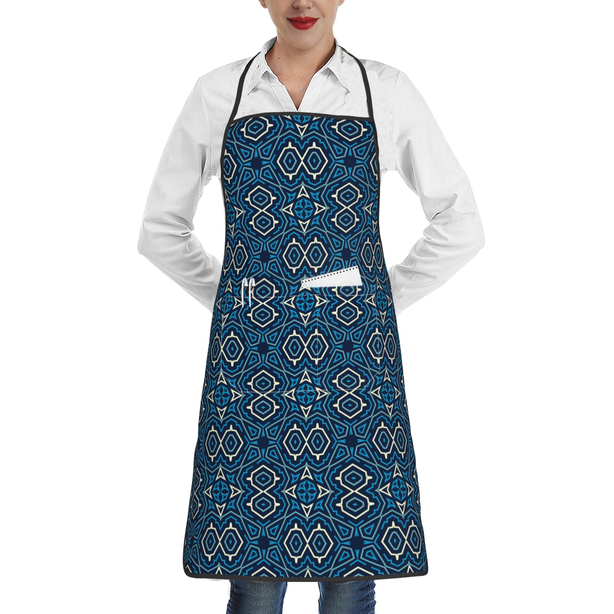Cooking Apron Seamless Floral Ethnic Pattern Kitchen Apron For Baking ...
