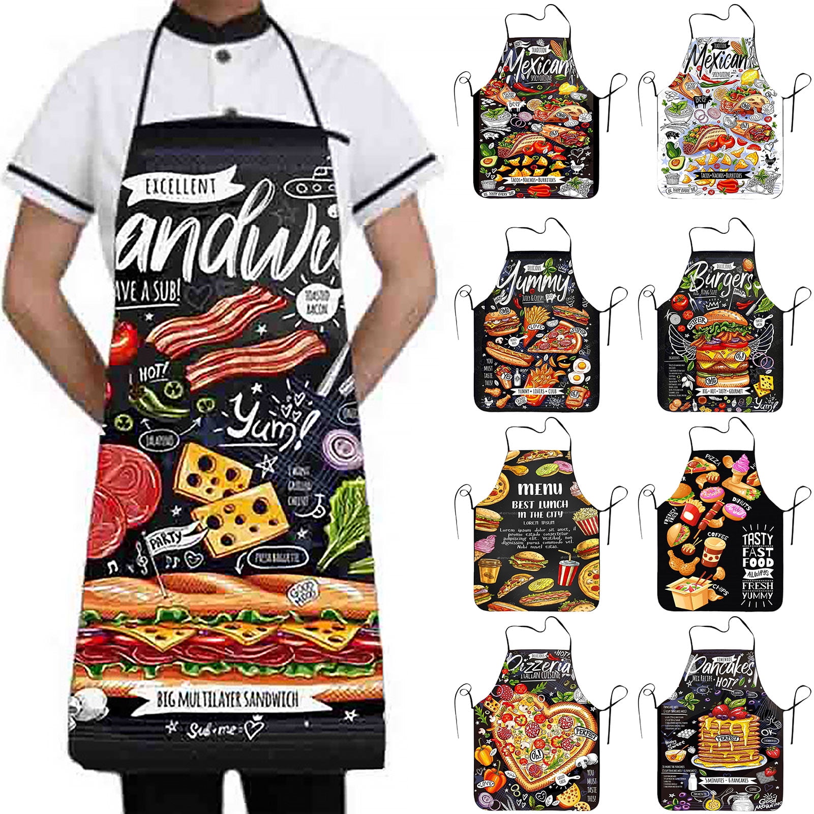 Cooking Apron Sleeveless Comfortable Wearing Clear And Real Image ...