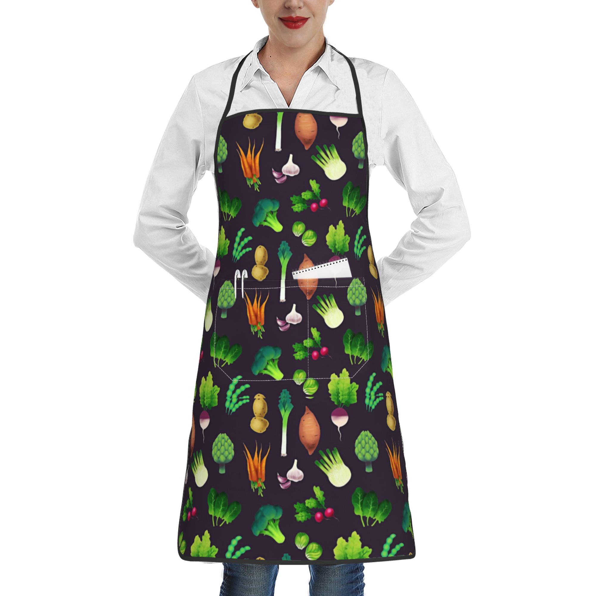 Cooking Apron Vegetables Vegan Kitchen Apron For Baking/BBQ Men Women ...