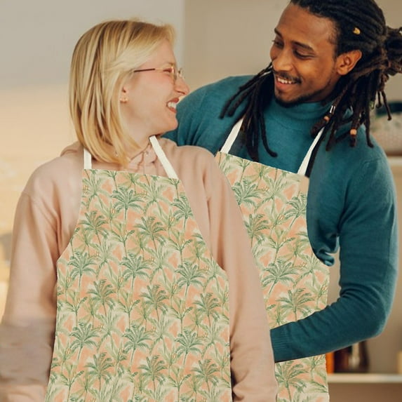 Cooking Apron, Women'S Cotton and Linen Apron Featuring Adjustable ...