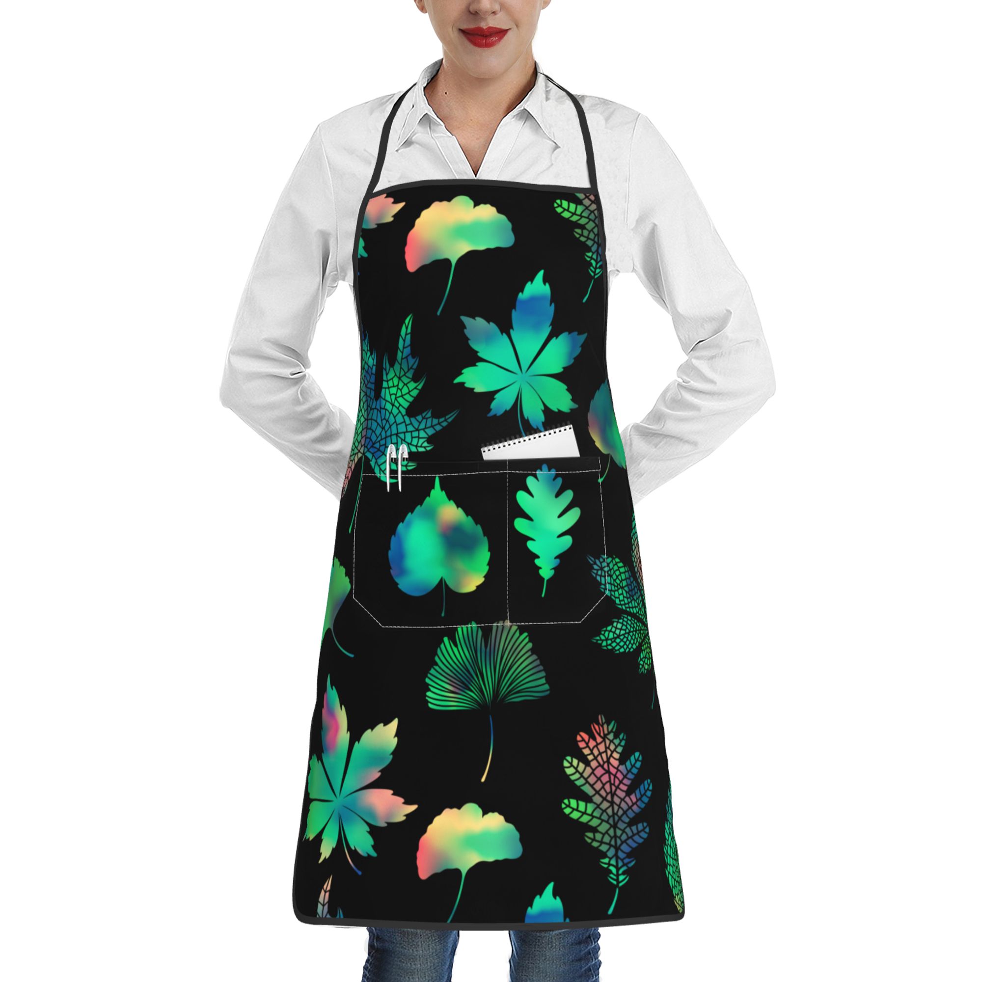 Cooking Apron colorful leaves art pattern Kitchen Apron For Baking/BBQ ...