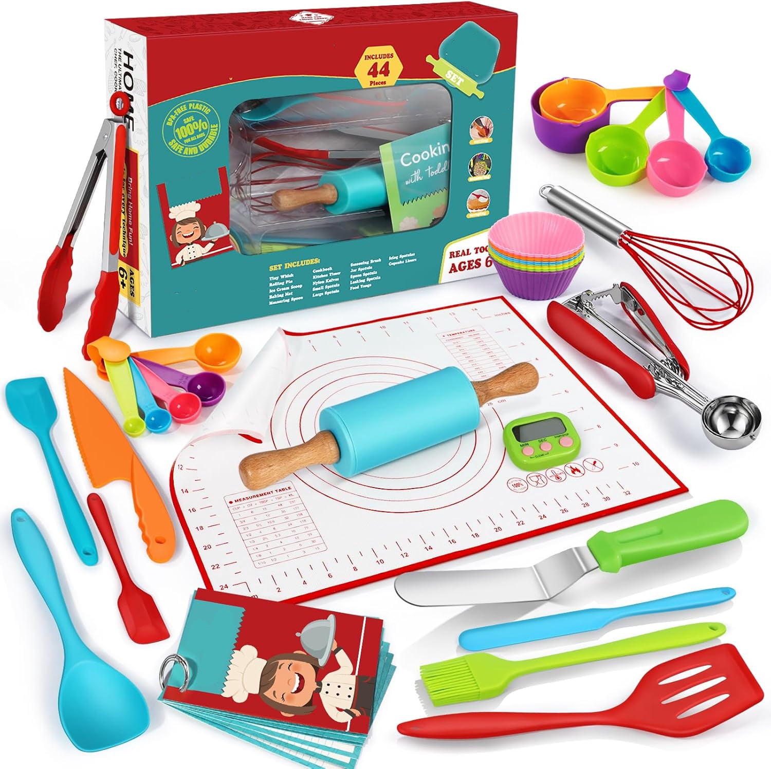 Cooking & Baking Set with Knife & Tools Utensils and Cookbooks, Kitchen ...