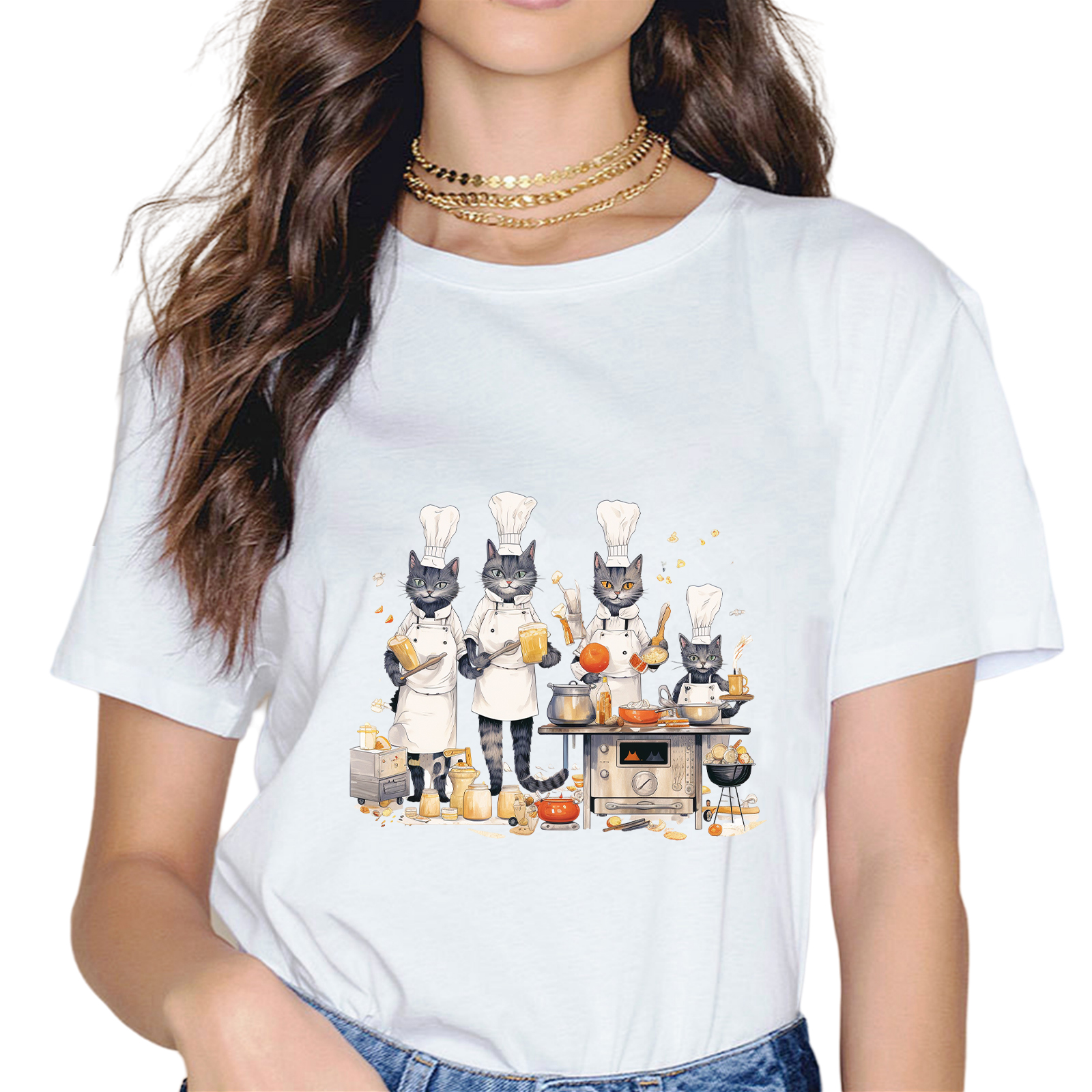 Cooking Cat Cooking Squad Cooking Lover Women T-Shirt - Walmart.com
