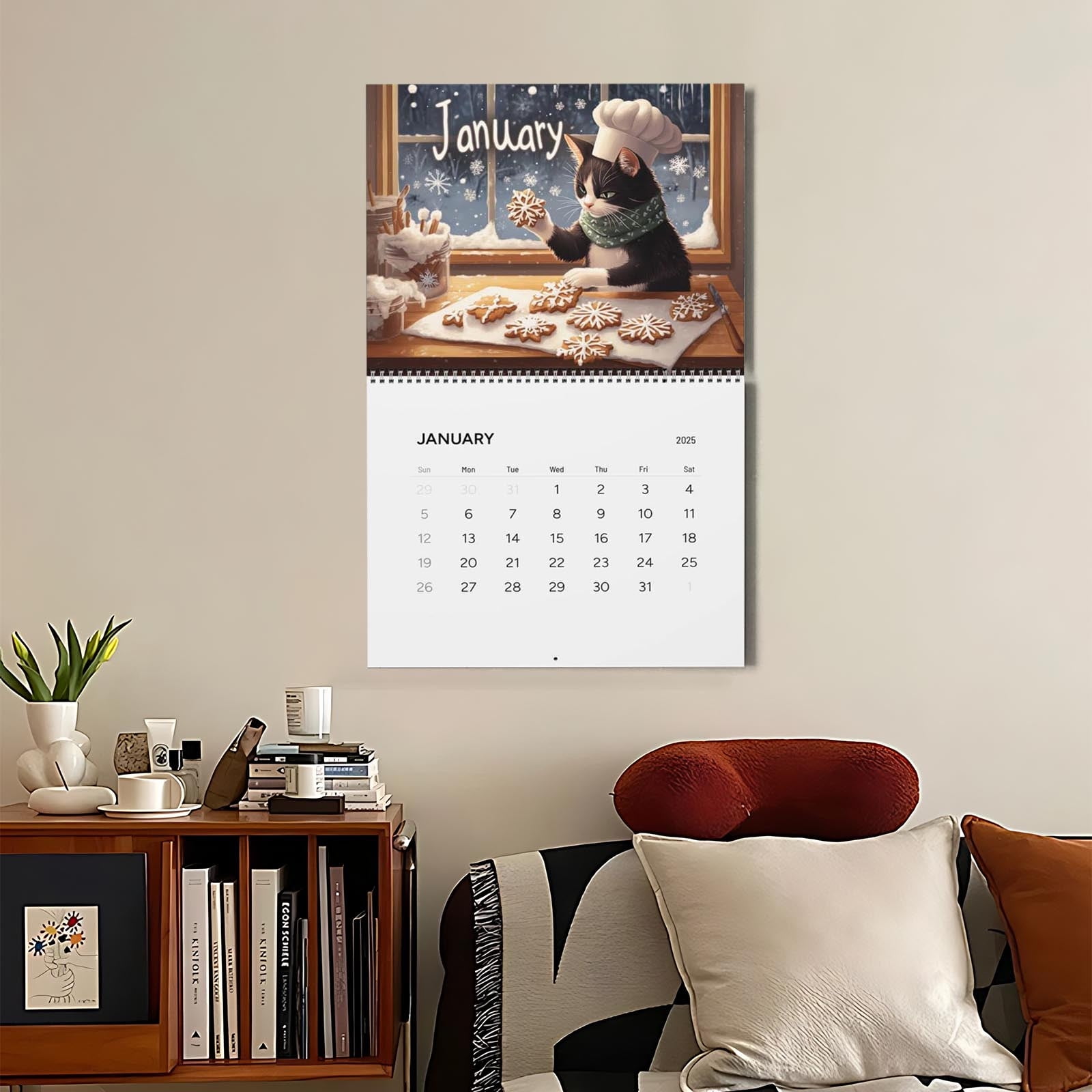 Cooking Cats Calendar 2025, Monthly Wall Art with Cute Feline Chefs, 11 ...