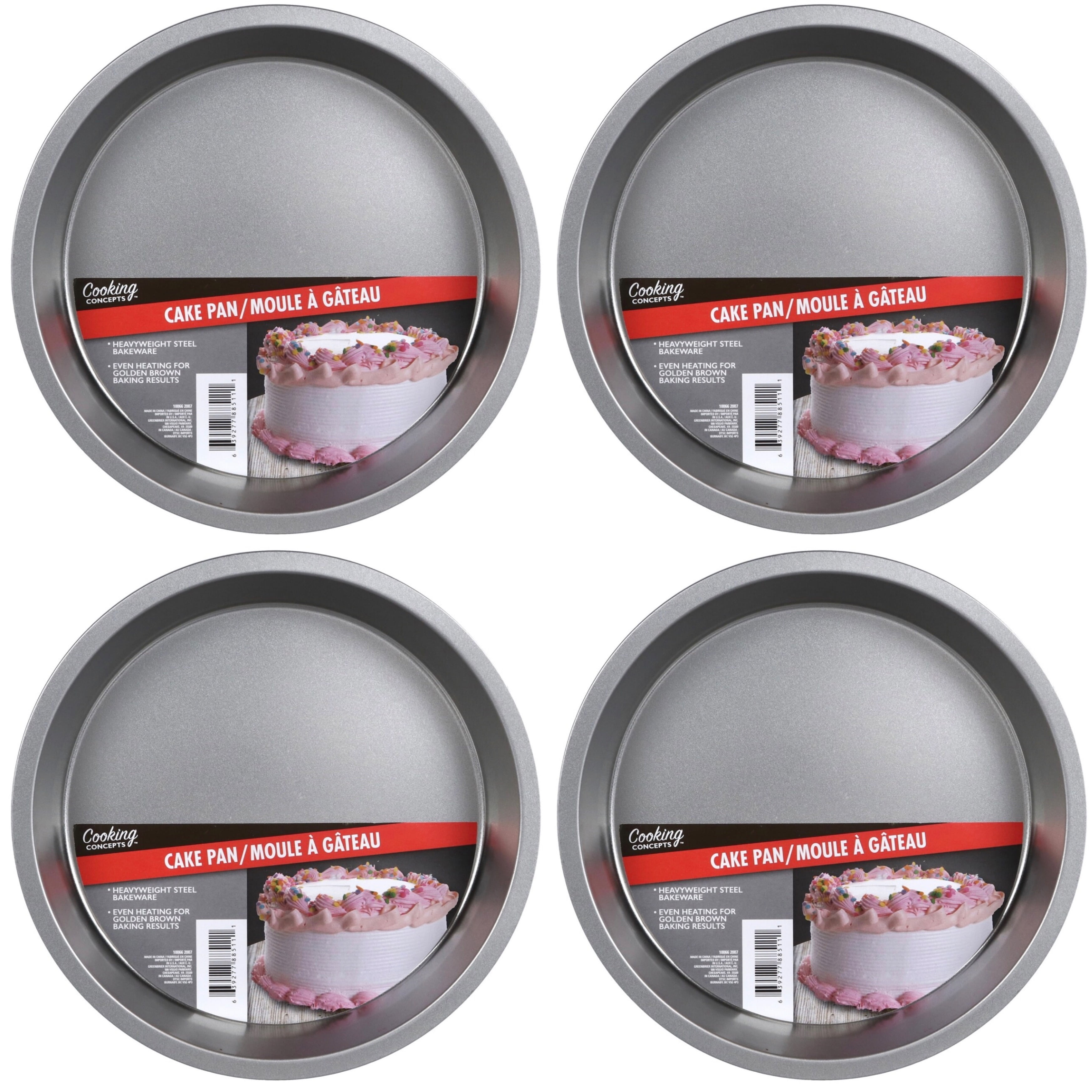 Cooking Concepts 8” x 8” Non-stick Tin Cake Pan (4 Pack) - Walmart.com