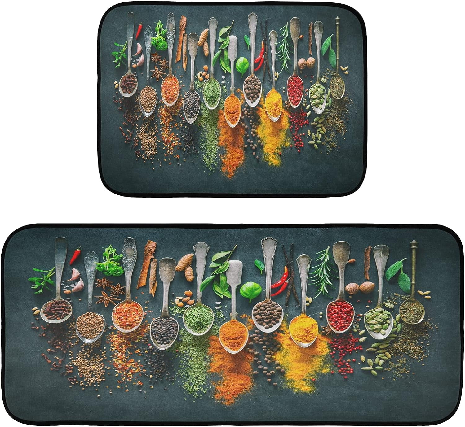 Cooking Herbs Spices Kitchen Mats Kitchen Rugs Runner Laundry Rug Non ...