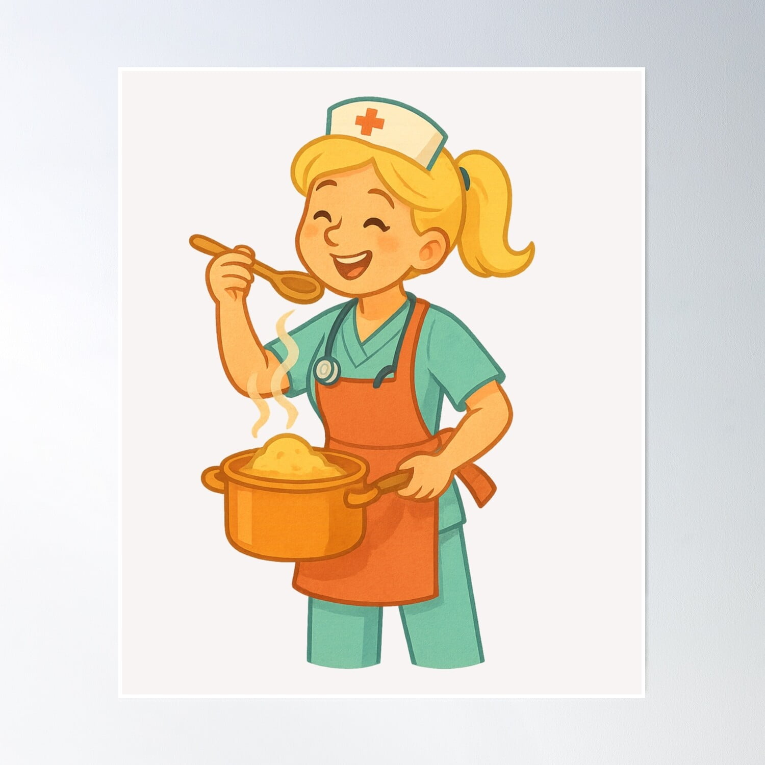 Cooking Nurse Culinary Chef Nursing And Cooking Poster Wall Art, Modern ...