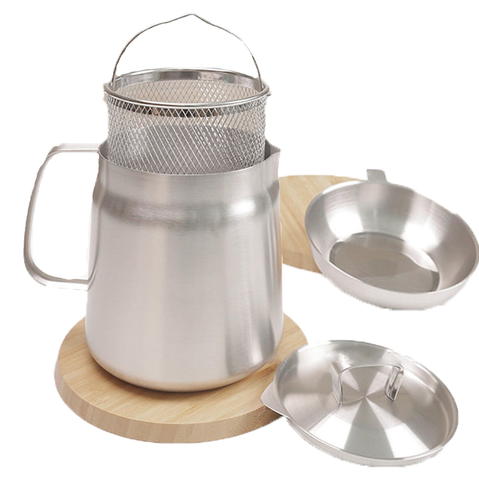 Cooking Oil Filter, Stainless Steel Oil Filter Pot, Large Capacity ...