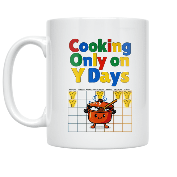 Cooking Only on Y Days - Lazy Chef - 11 oz Ceramic Coffee Mug - Walmart.com