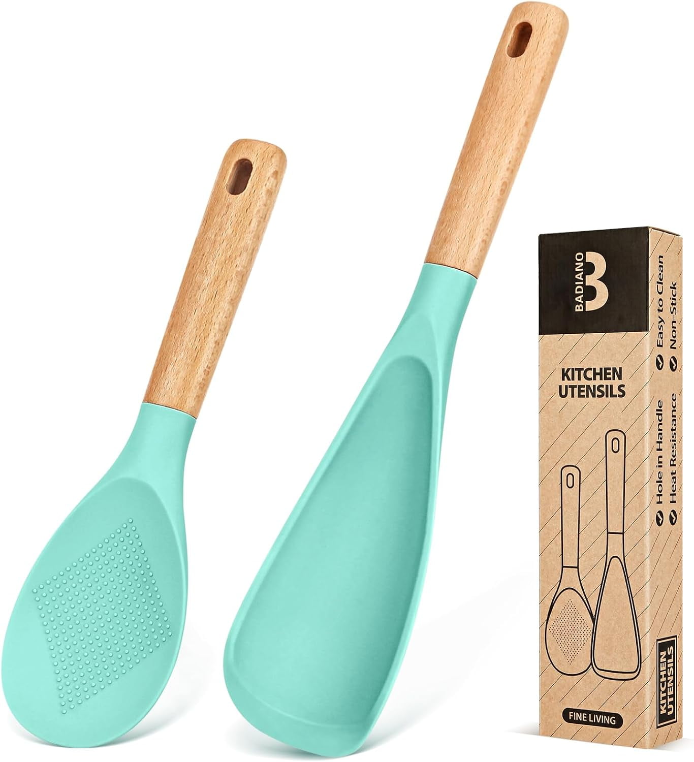 Cooking Spoon and Rice Scooper for Nonstick Cookwares, Great for ...