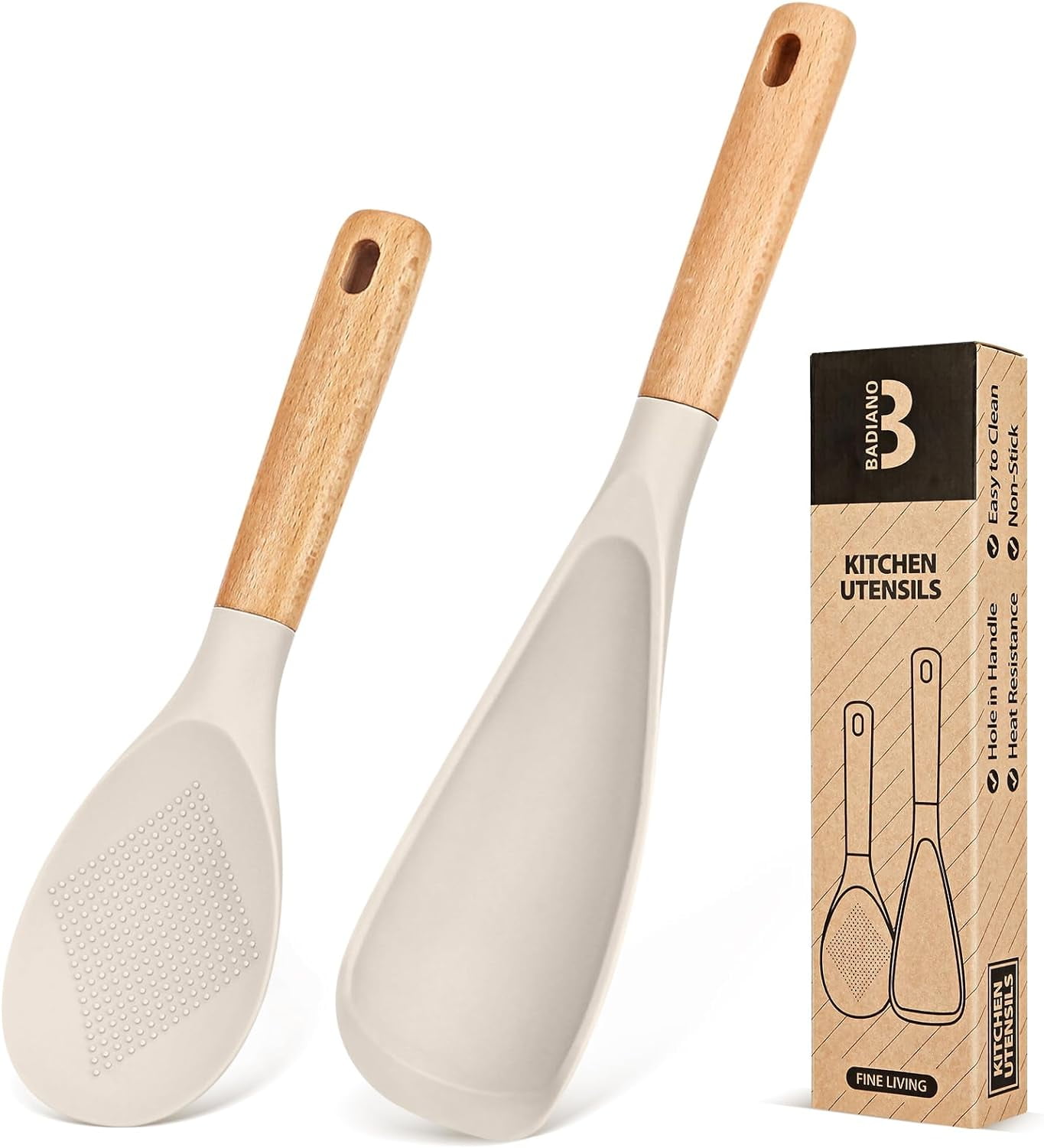 Cooking Spoon and Rice Scooper for Nonstick Cookwares, Great for ...