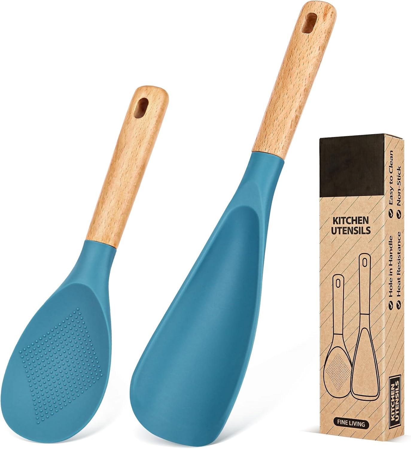 Cooking Spoon and Rice Scooper for Nonstick Cookwares, Great for ...