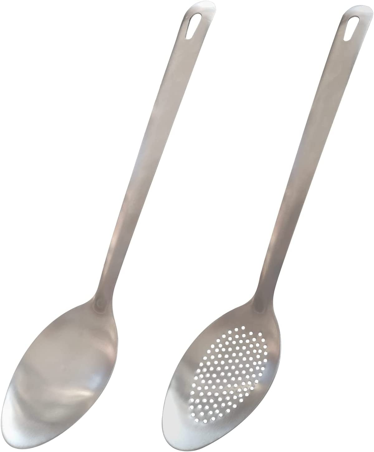 Cooking Spoon Set, 2Pcs 14.7" Stainless Steel Large Serving Spoons ...