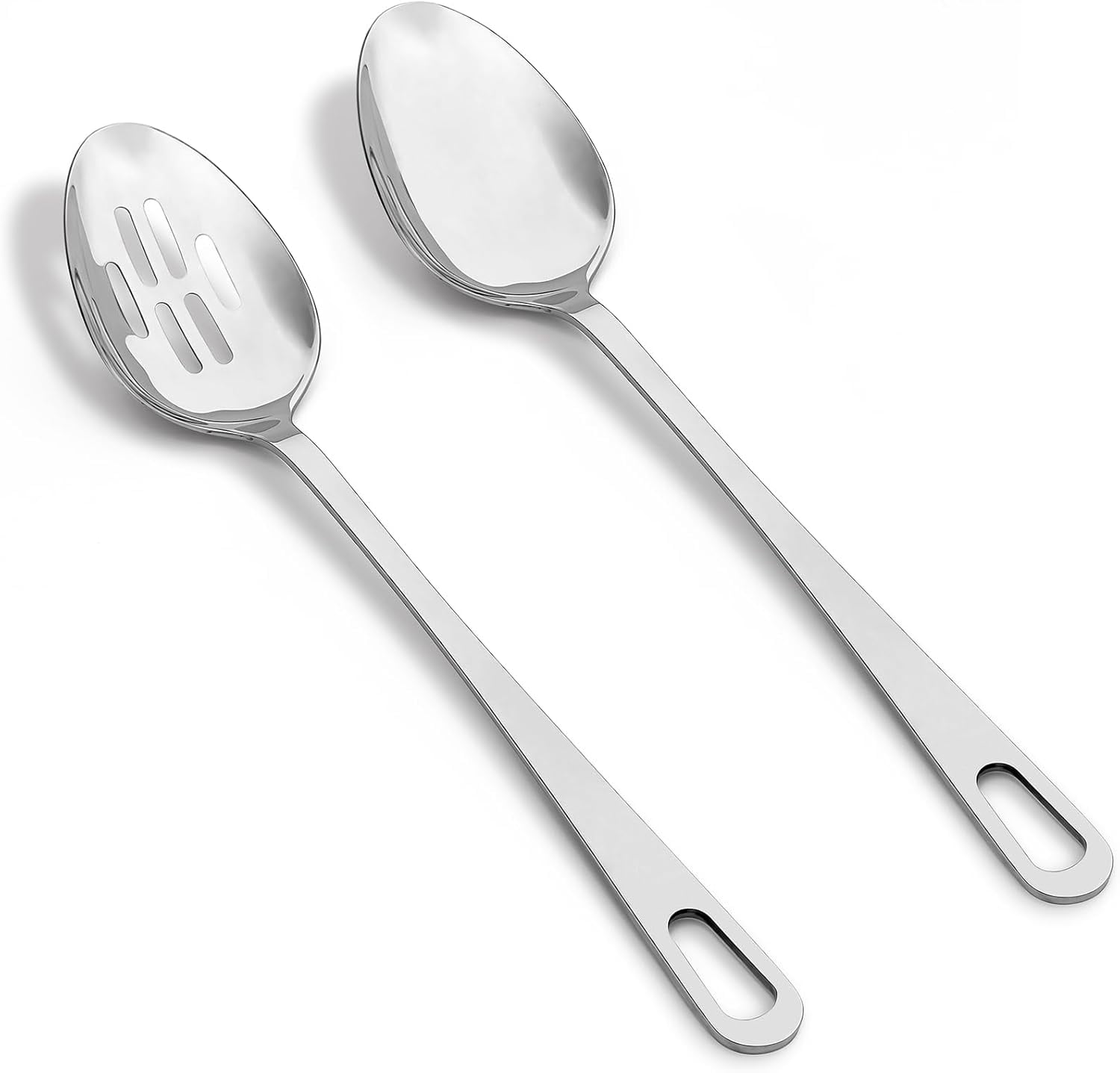 Cooking Spoon Set Stainless Steel – Large Serving Spoon & Slotted Spoon ...