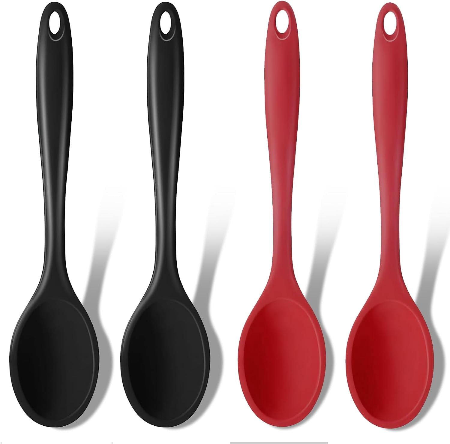 Cooking Spoons, 4 count 8" Heat Resistant Kitchen Utensils Set Serving ...