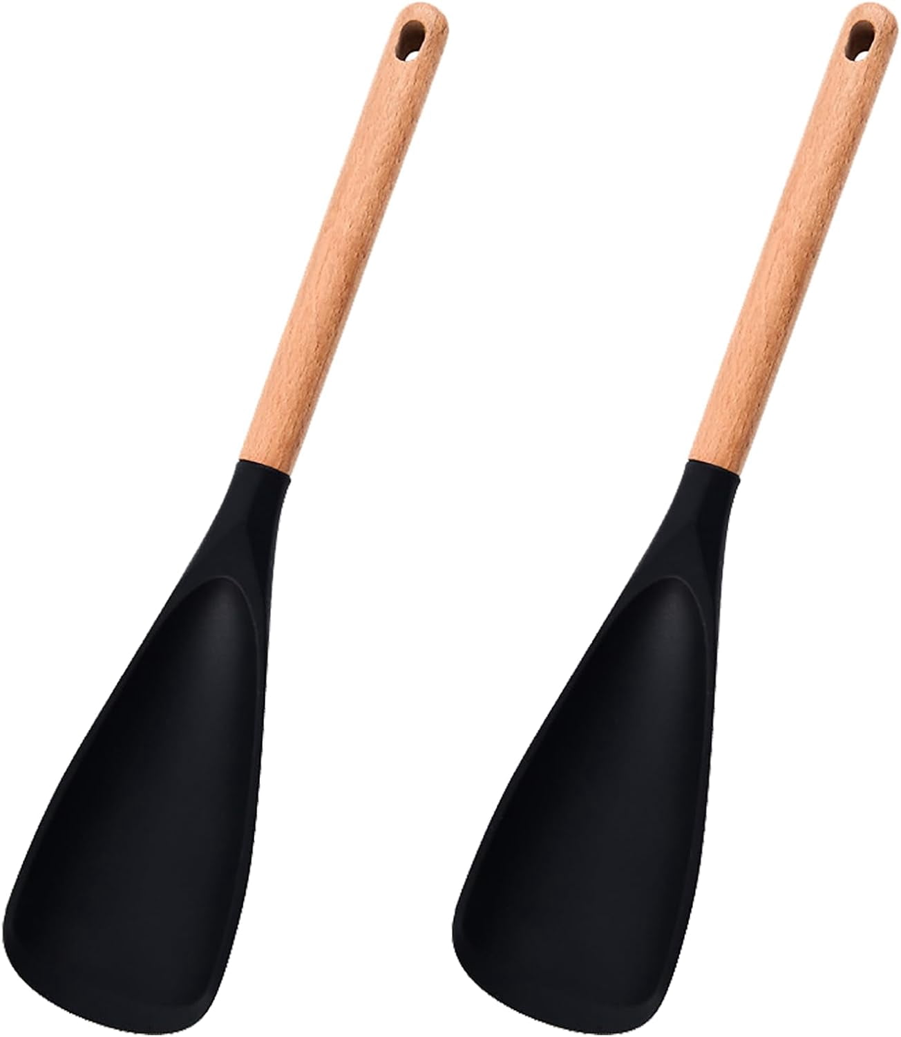 Cooking Spoons for Nonstick Cookware, 2-Pack BPA-Free Silicone Spatula ...