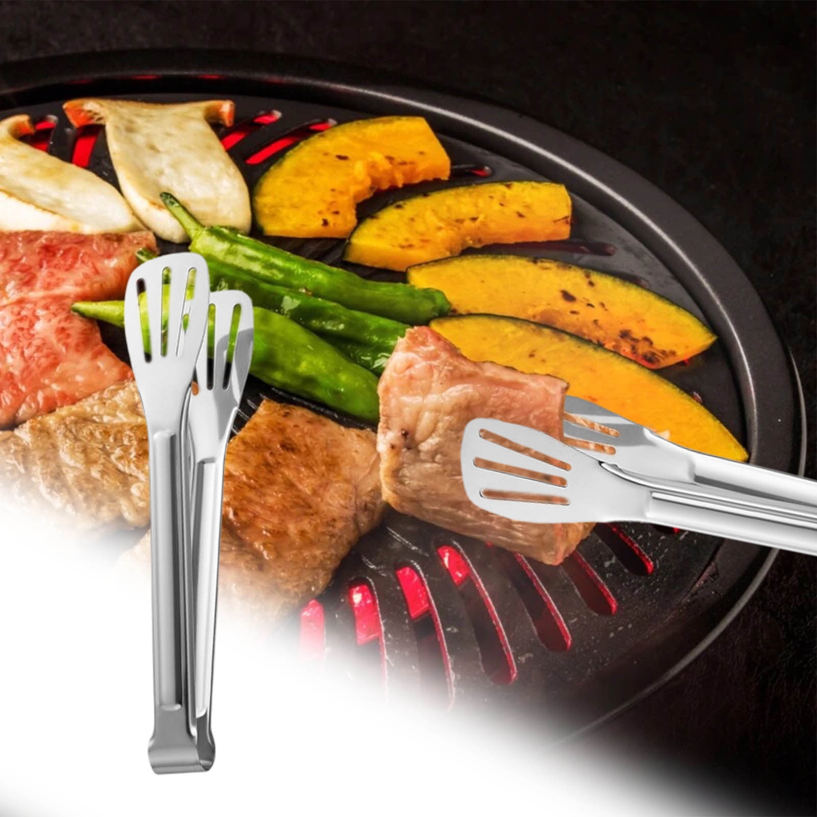 Cooking Supplies Steak Tongs, Stainless Steel Salad Tongs Barbecue Tong ...