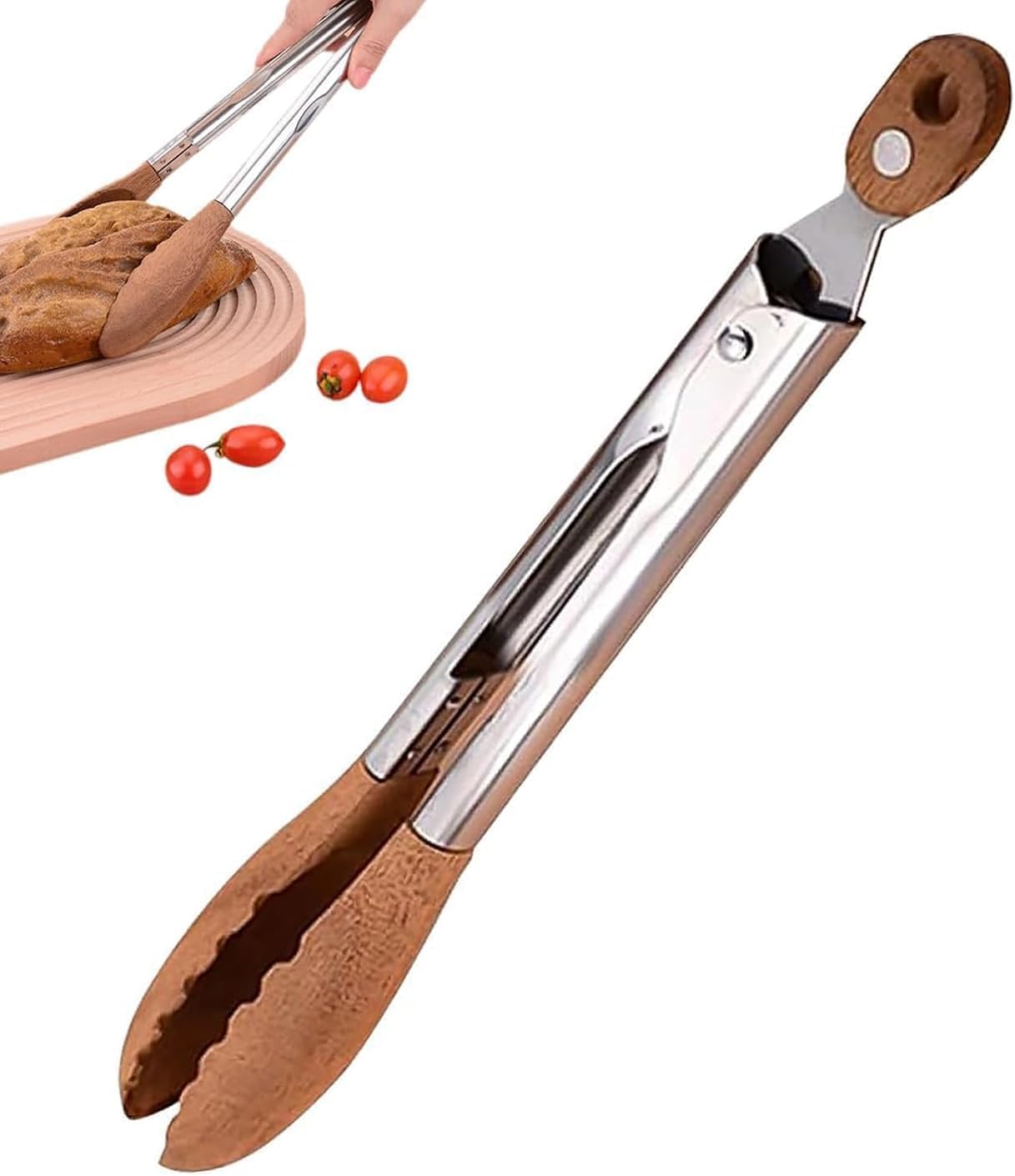 Cooking Tongs, 2025 New Wooden Cooking Tongs, Bamboo Kitchen Tongs for ...