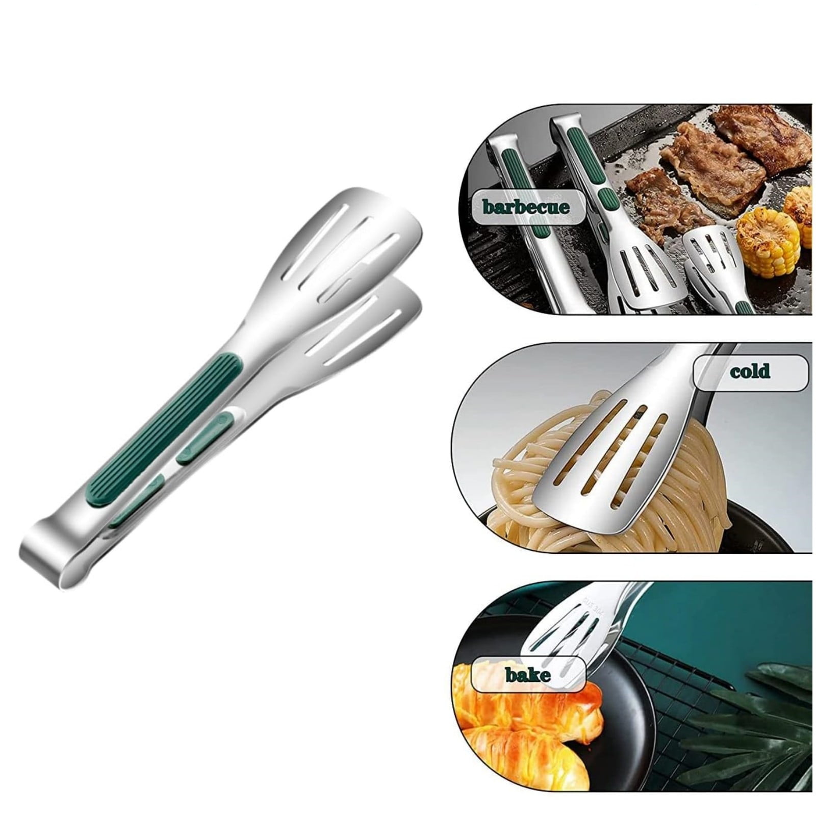 Cooking Tongs Kitchen Tongs Stainless Steel Metal Long Heavy Duty And ...