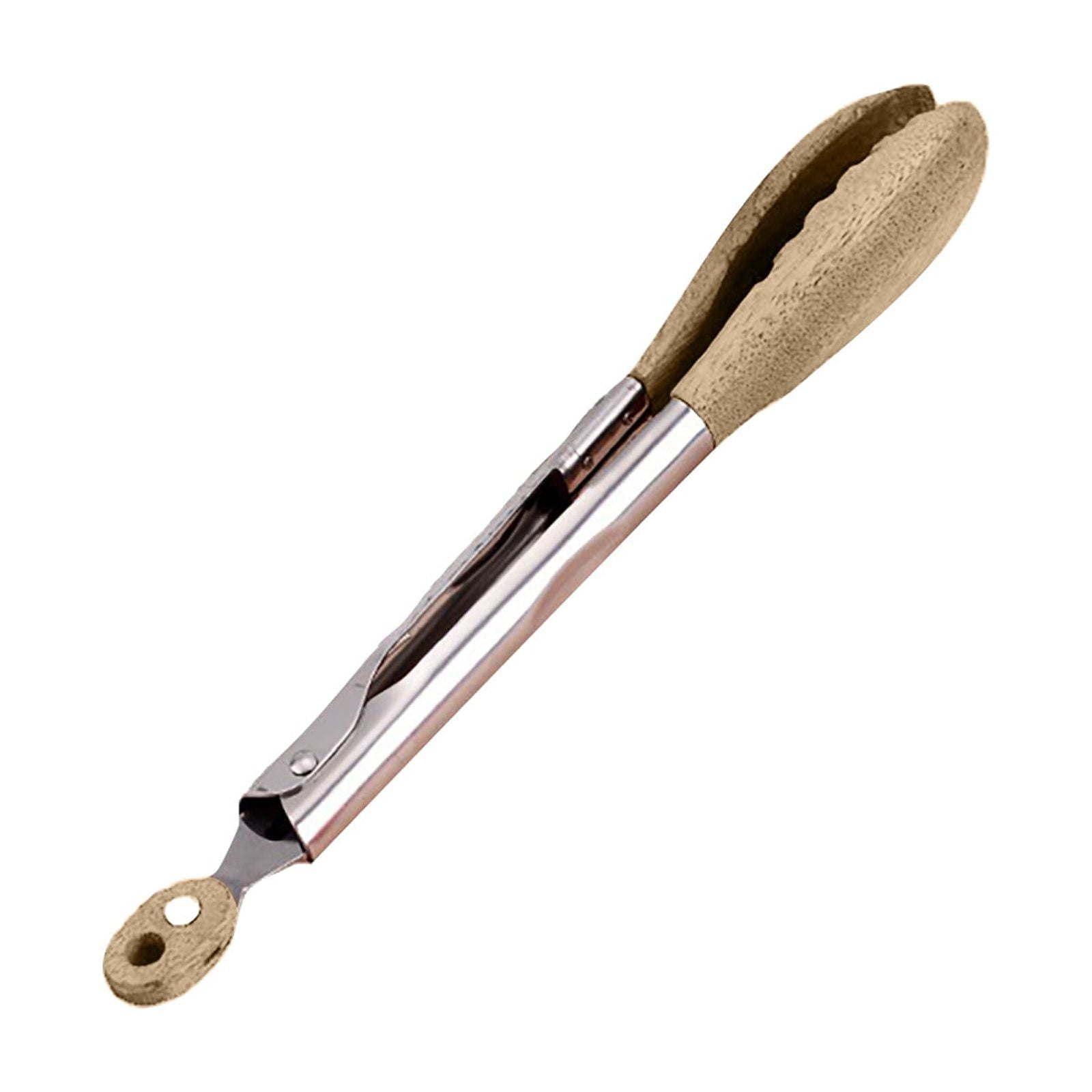 Cooking Tongs Set York Walnut Wood and Stainless Steel Non-Slip Tongs ...
