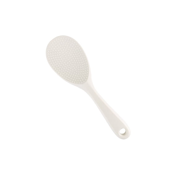 Cooking Tool Silicone Spoon With Wooden Handle, White Strainer Spoon ...