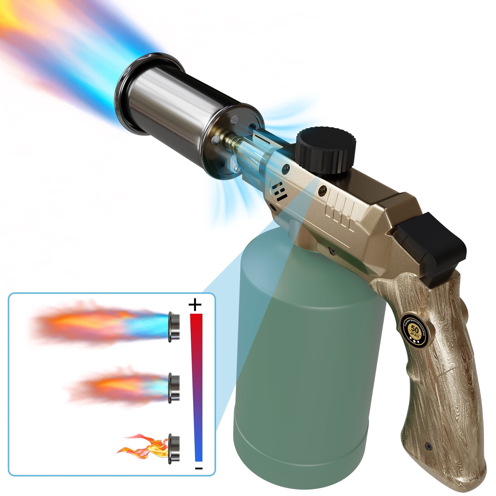 Cooking Torch for Kitchen, Adjustable Flame Food Torch with Auto ...