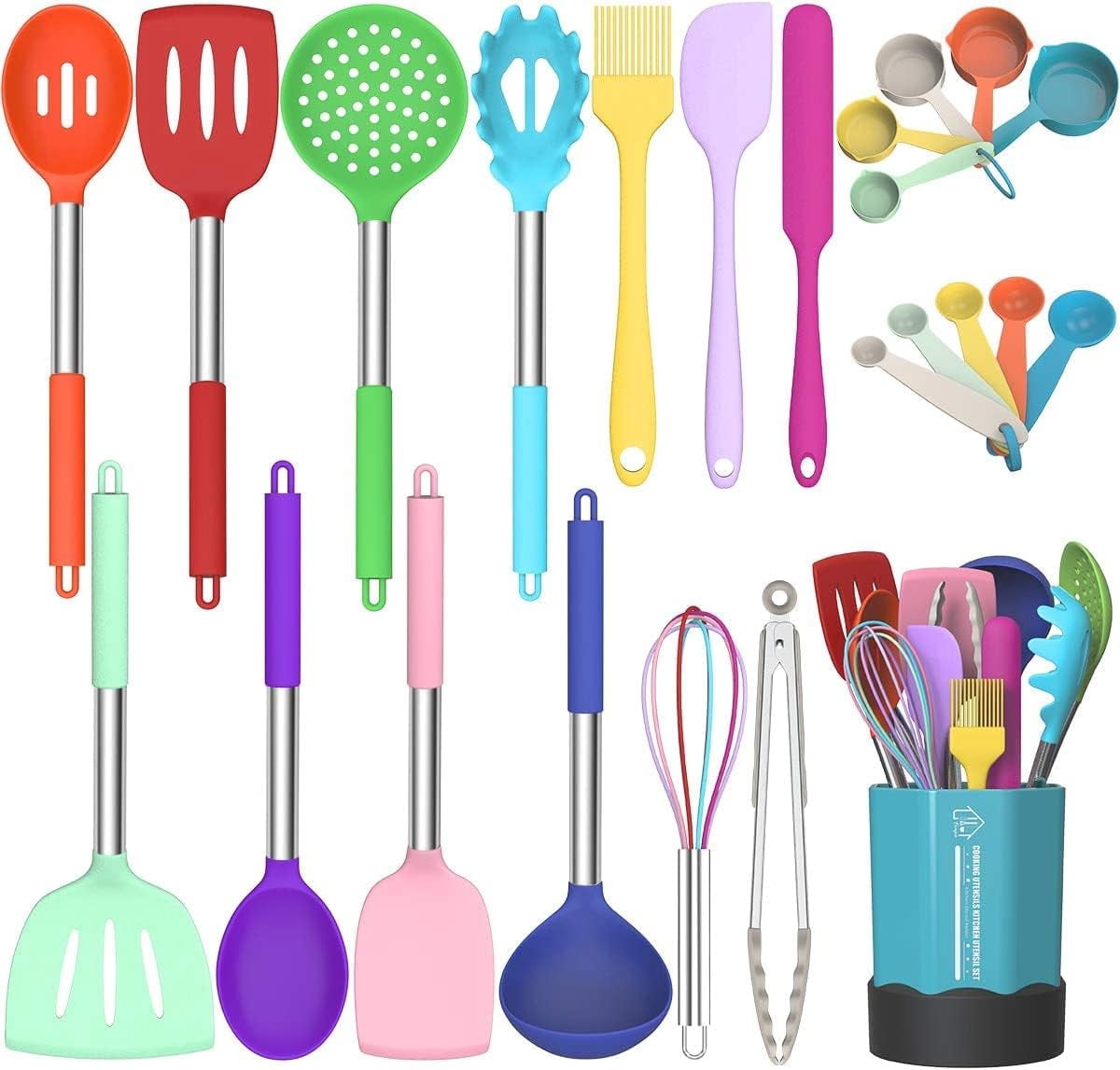 Cooking Utensil Set, Non- Kitchen Utensil 24 count Cooking Utensils Set ...
