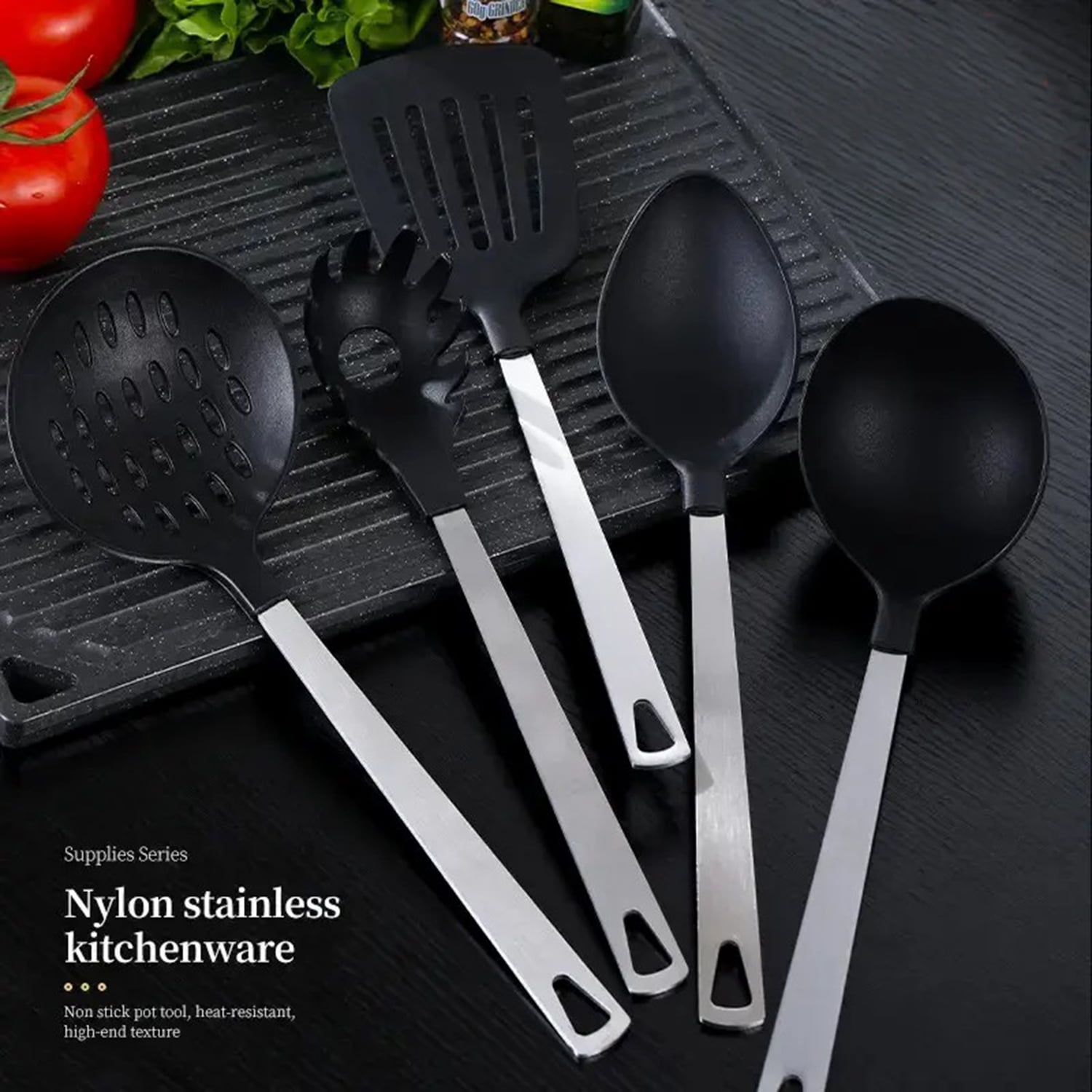 Cooking Utensil Set Premium 5 Piece Kitchen Utensil Set - Stainless ...