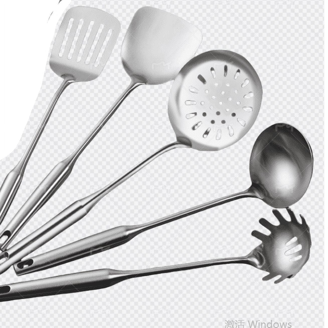 Cooking Utensil Set, Stainless Steel Kitchen Utensil Set, Nonstick ...