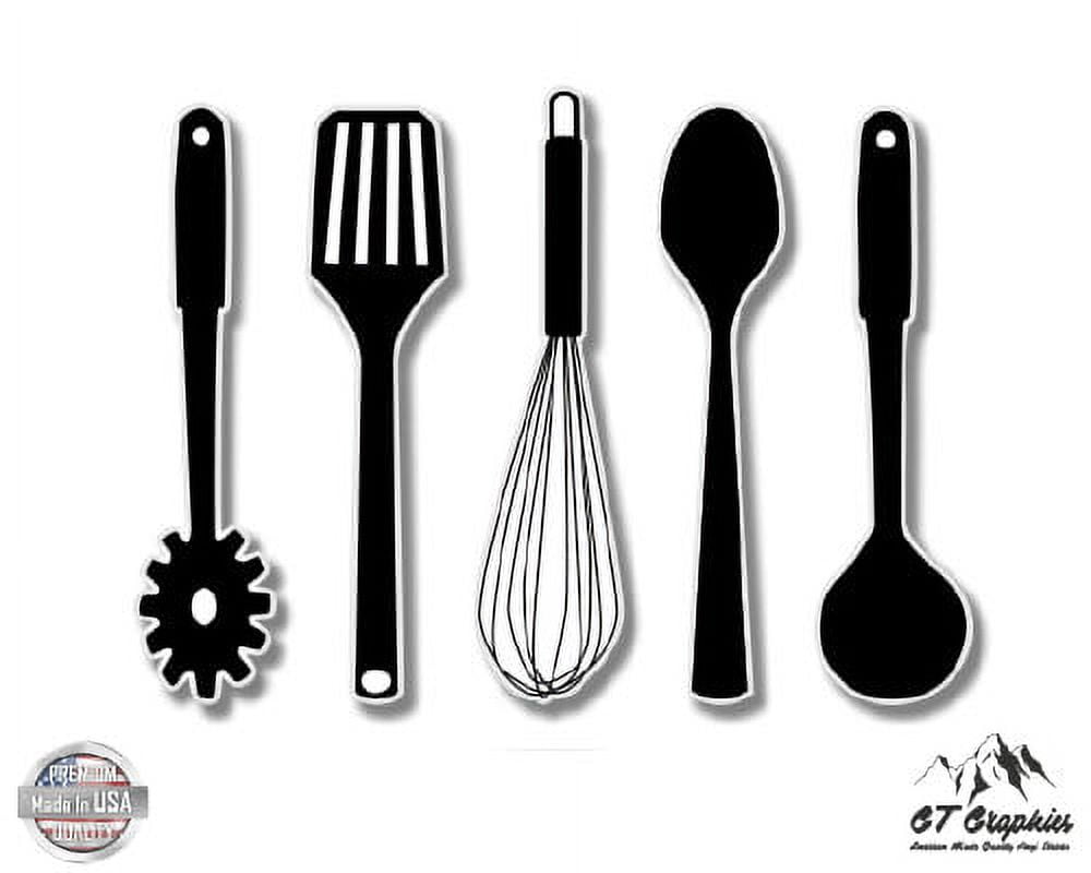 Cooking Utensils Chef Kitchen - 12" Vinyl Sticker Waterproof Decal ...