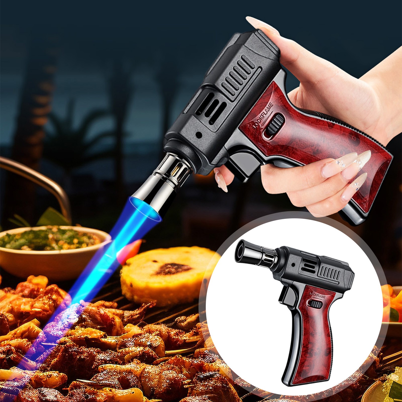 Cooking Utensils,Powerful Grill & Cooking Propane Torch Adjustable Wood ...