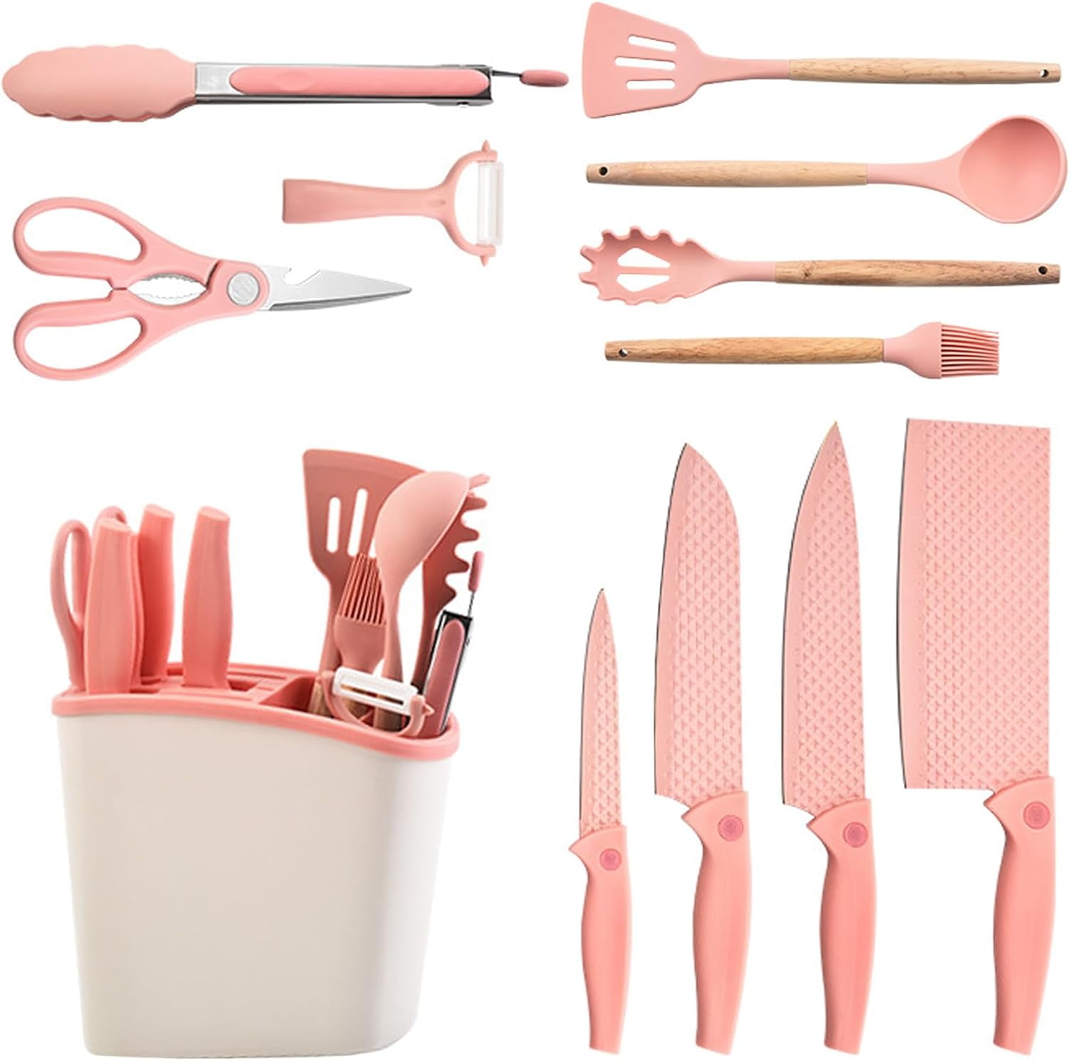 Cooking Utensils Set, 12PCS Kitchen Utensil Set with 5 Pieces Silicone ...
