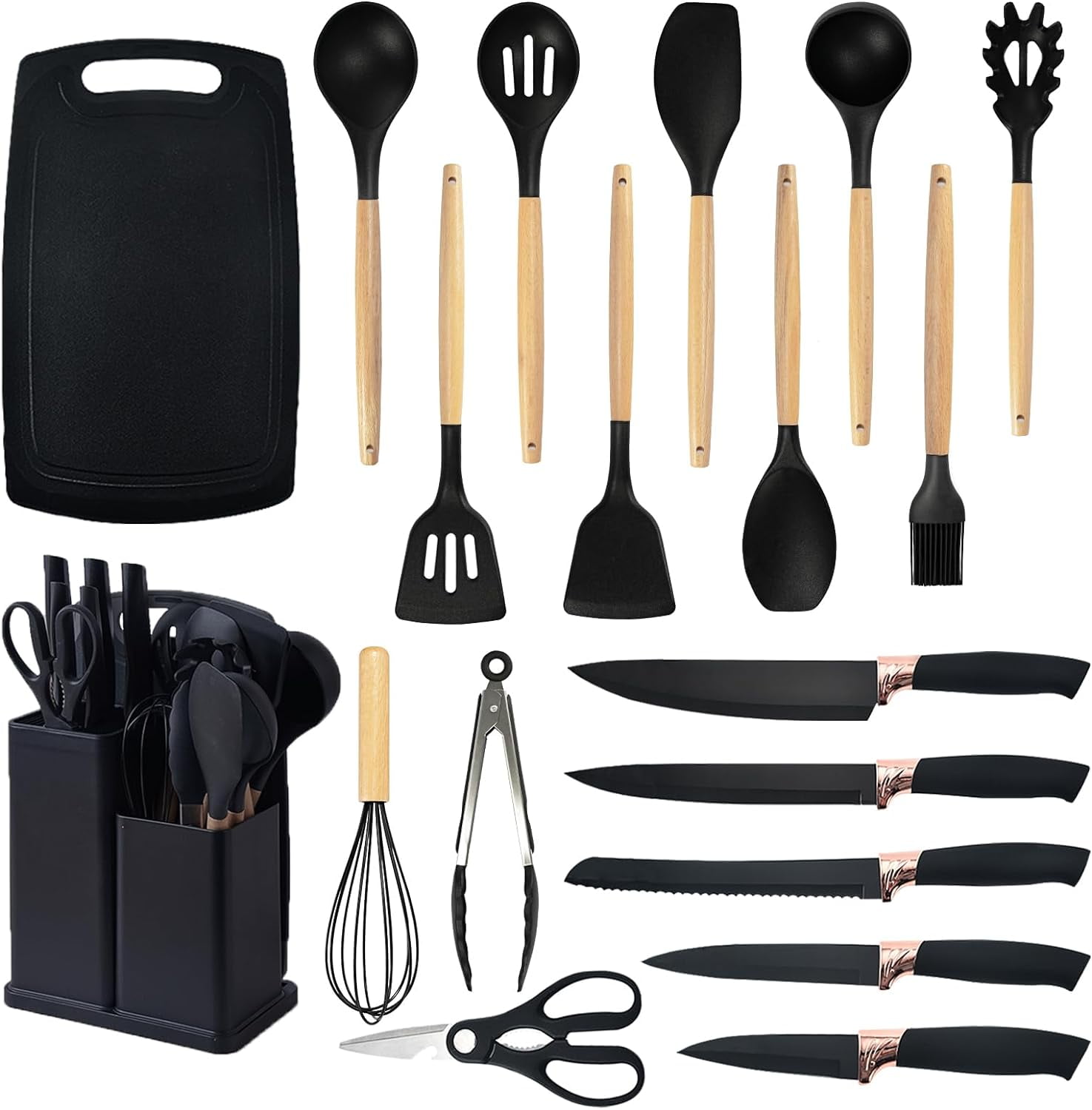 Cooking Utensils Set,19 Kitchen Set Utensils Set with 11 Pieces Spatula ...